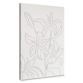 Poster 1X Studio - Line Art Floral - Minimalistische Blumen - Rund ...