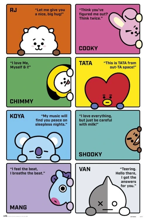 Poster BT21 - Characters 61x91,5 cm | wall-art.de