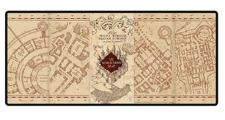 Gaming muismat Harry Potter - Kaart van de zwerver - 80 x 35 cm | wall ...