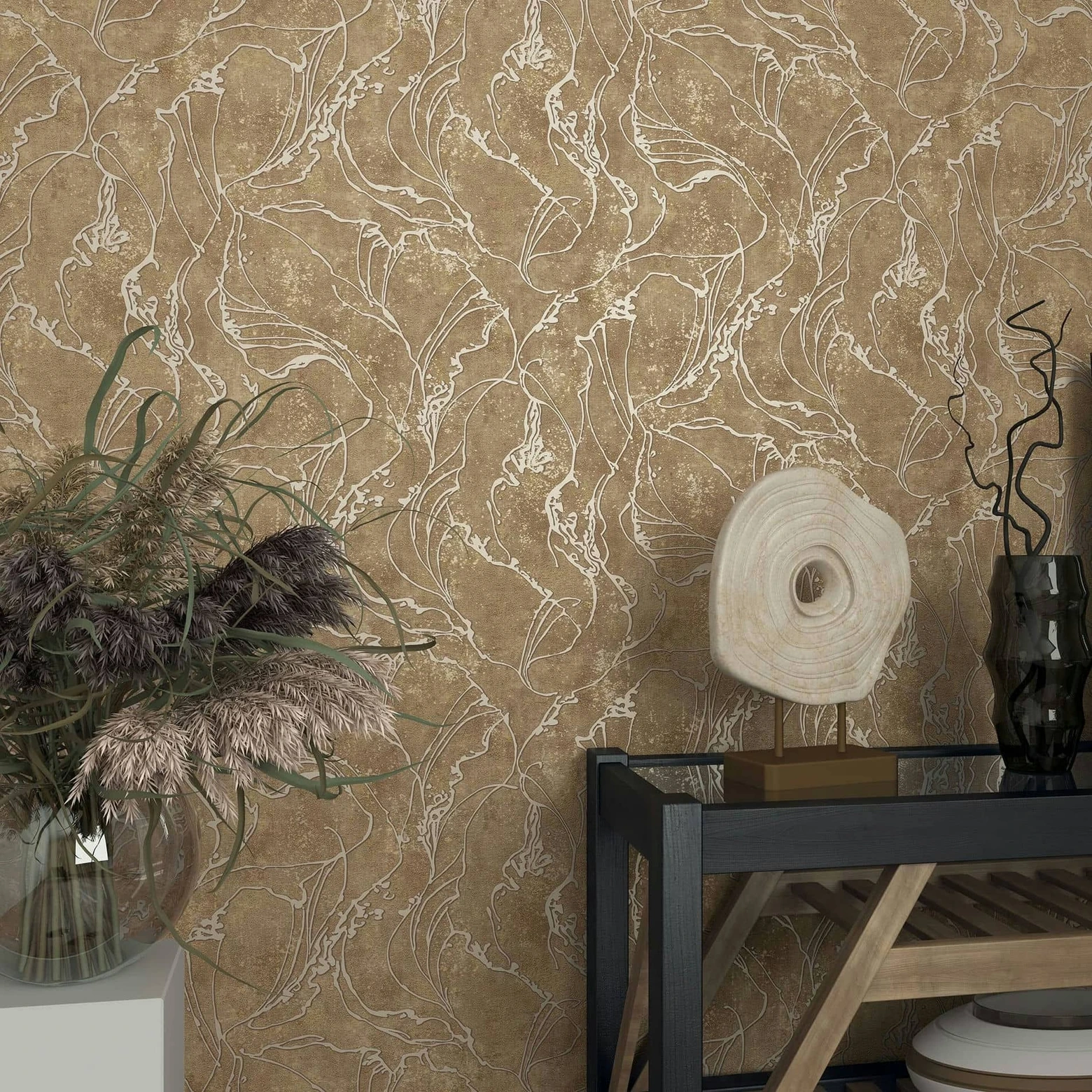 vliesbehang bruin grafisch voor woonkamer slaapkamer behang marburg ...