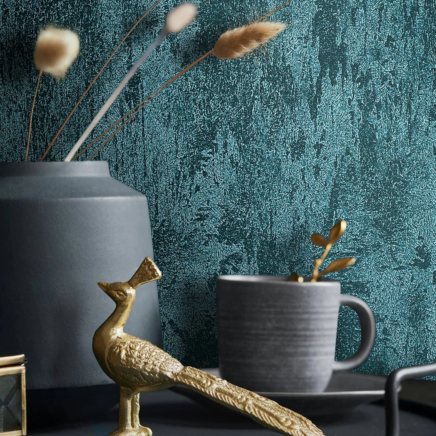 Vliestapete Grün Struktur für Wohnzimmer Schlafzimmer Tapete marburg | wall-art.de