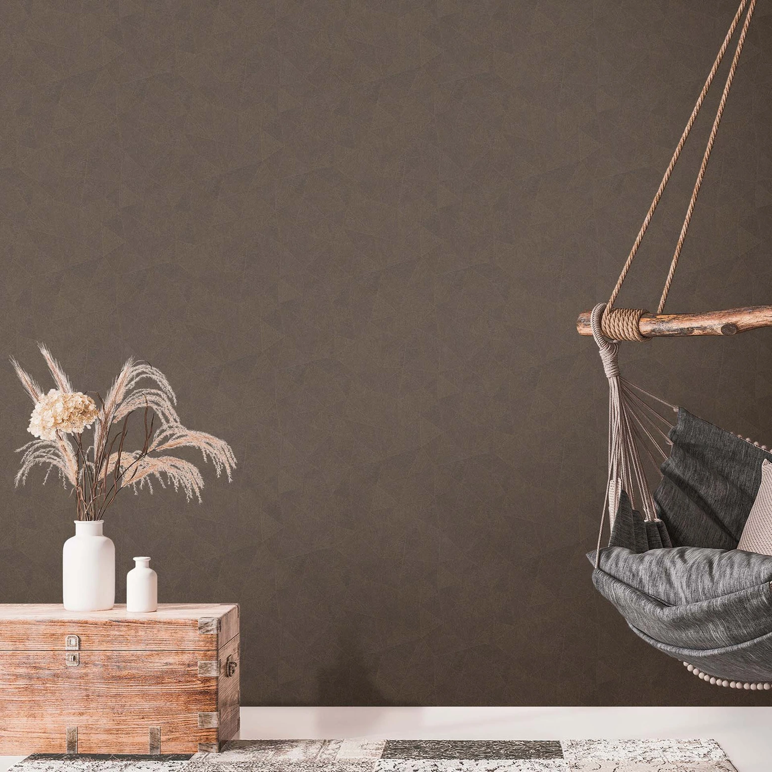 Tapete Braun geometrische Design Vliestapete Dunkelbraun modern | wall ...