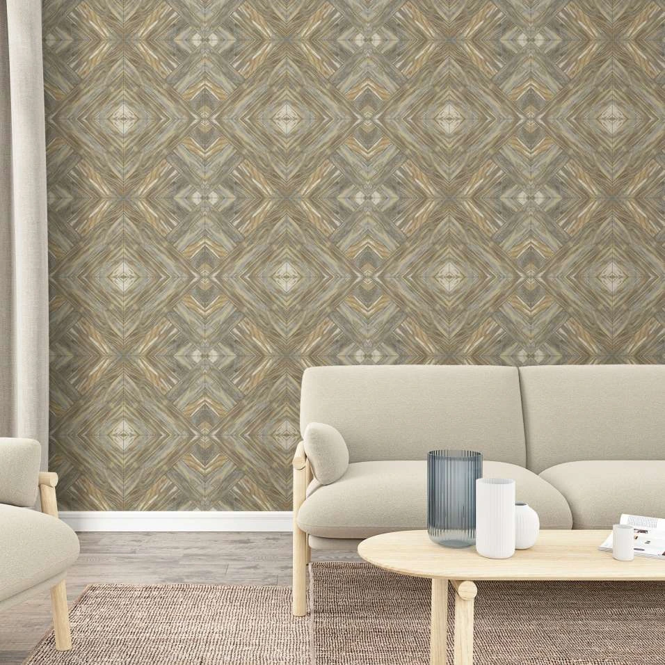 Behang met illustratiemotief beige, grafisch 2,70 x 1,59 m | wall-art.nl