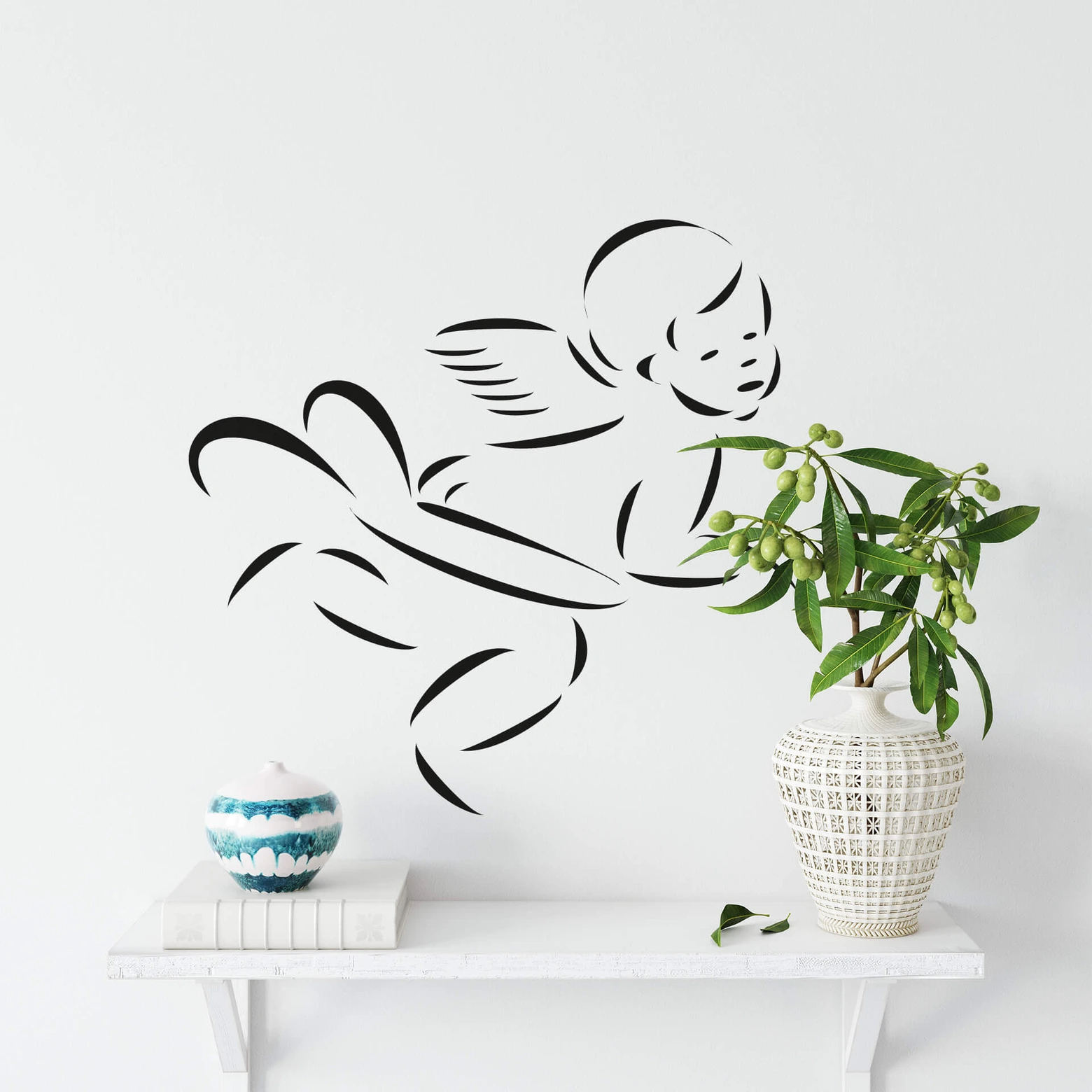 Wandtattoo Engel 2 - dekorativer Wandsticker mit einem wunderschönen ...