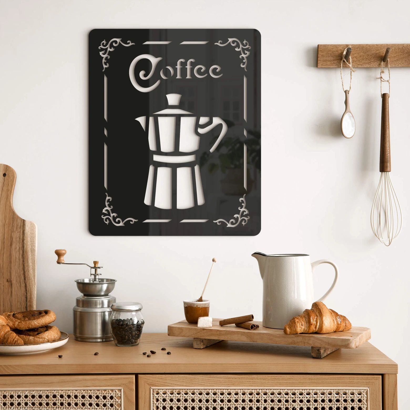 Acryldeko Coffee Schild - Espresso Kaffeekanne | wall-art.de