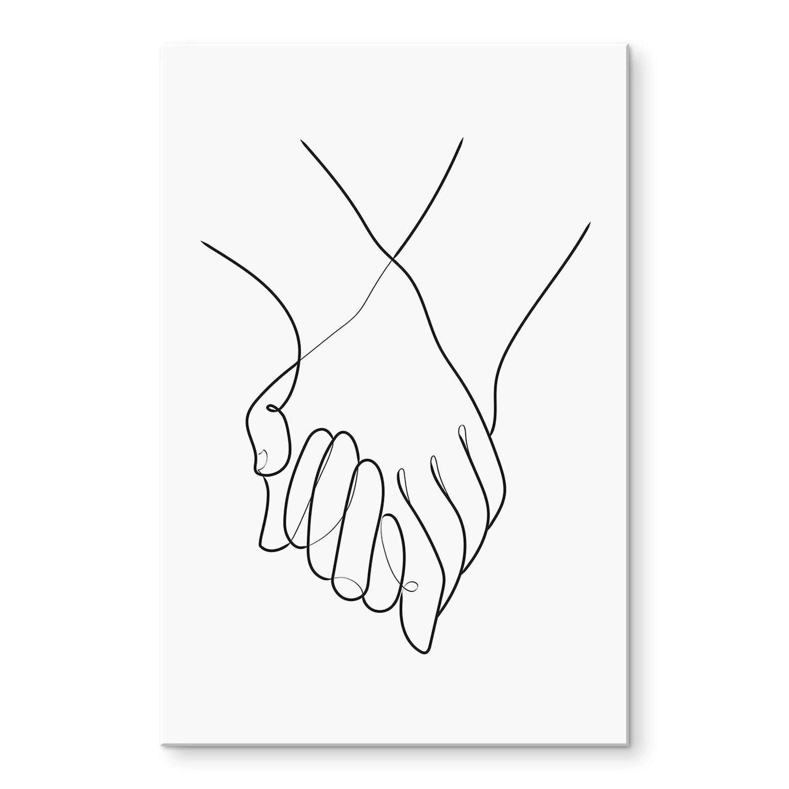 Acrylglasbild 1X Studio - Line Art Hand in Hand | wall-art.de