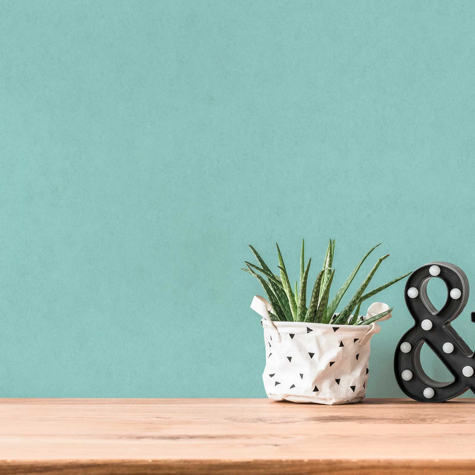 mat turquoise effen behang - modern vliesbehang - behang met glad ...