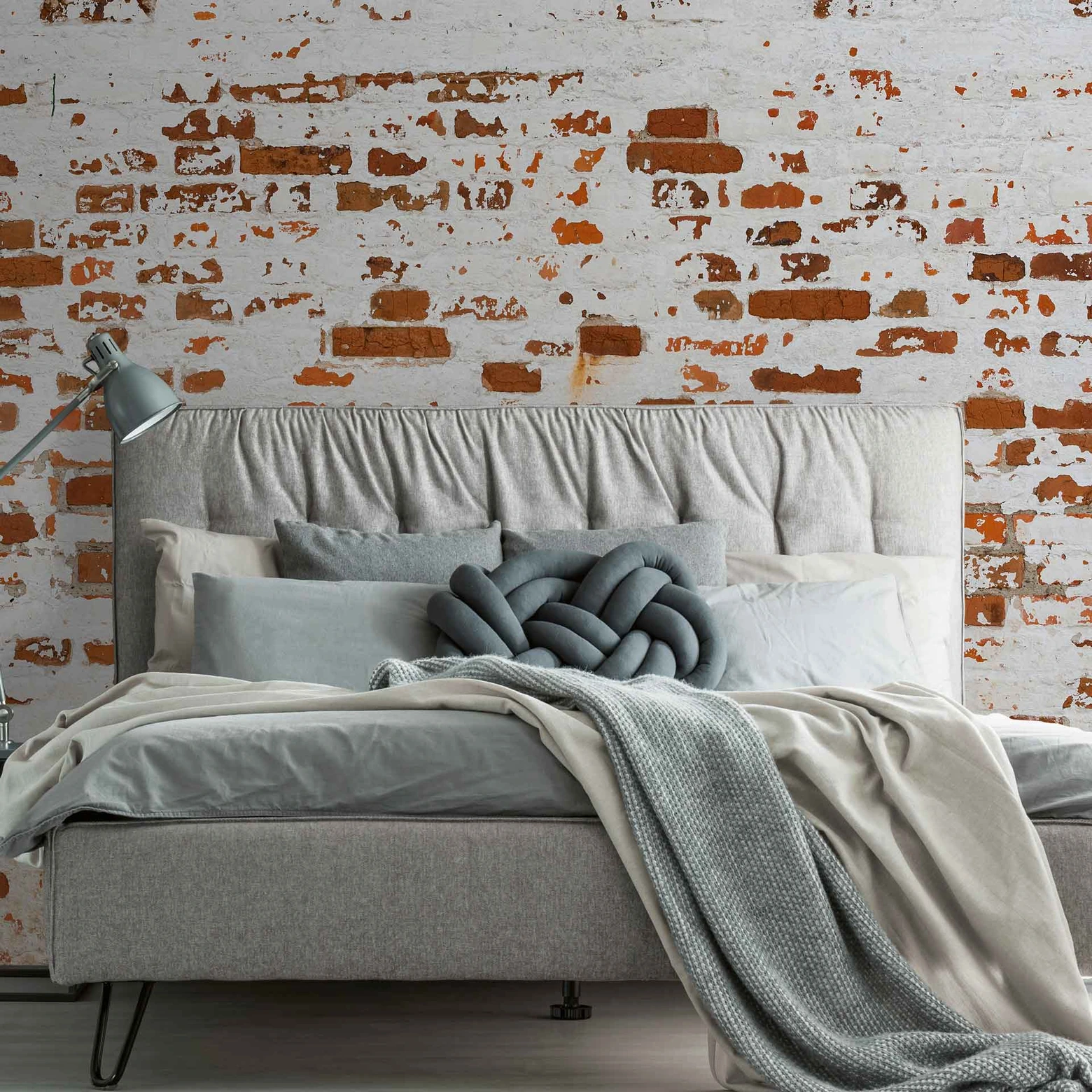 Fototapete Backste IndustrialWall weiß orange - Vliestapete Designwalls ...