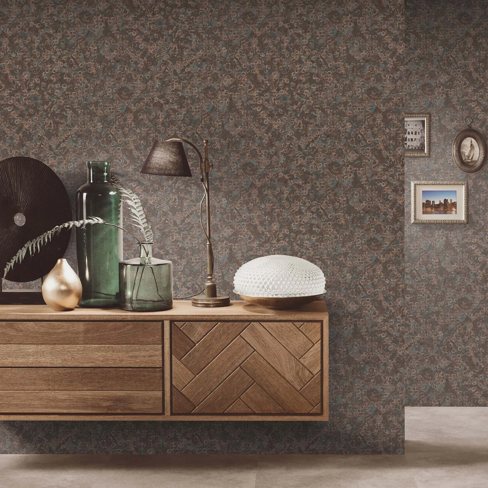 ELLE decoration 3 vliesbehang bruin | wall-art.nl