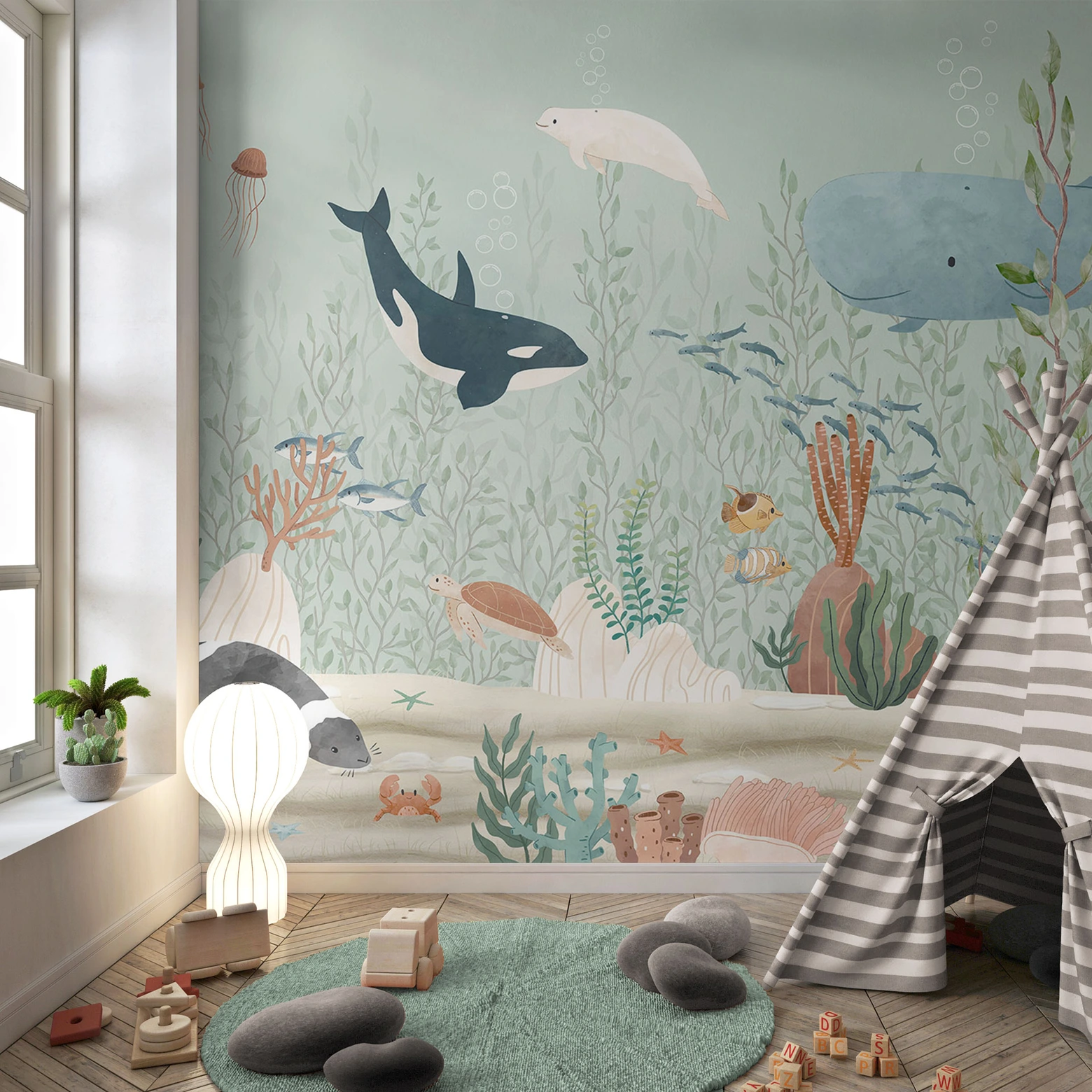 Kinderzimmer Fototapete Meerestiere tief im Ozean - Oliver Robins | wall-art.de