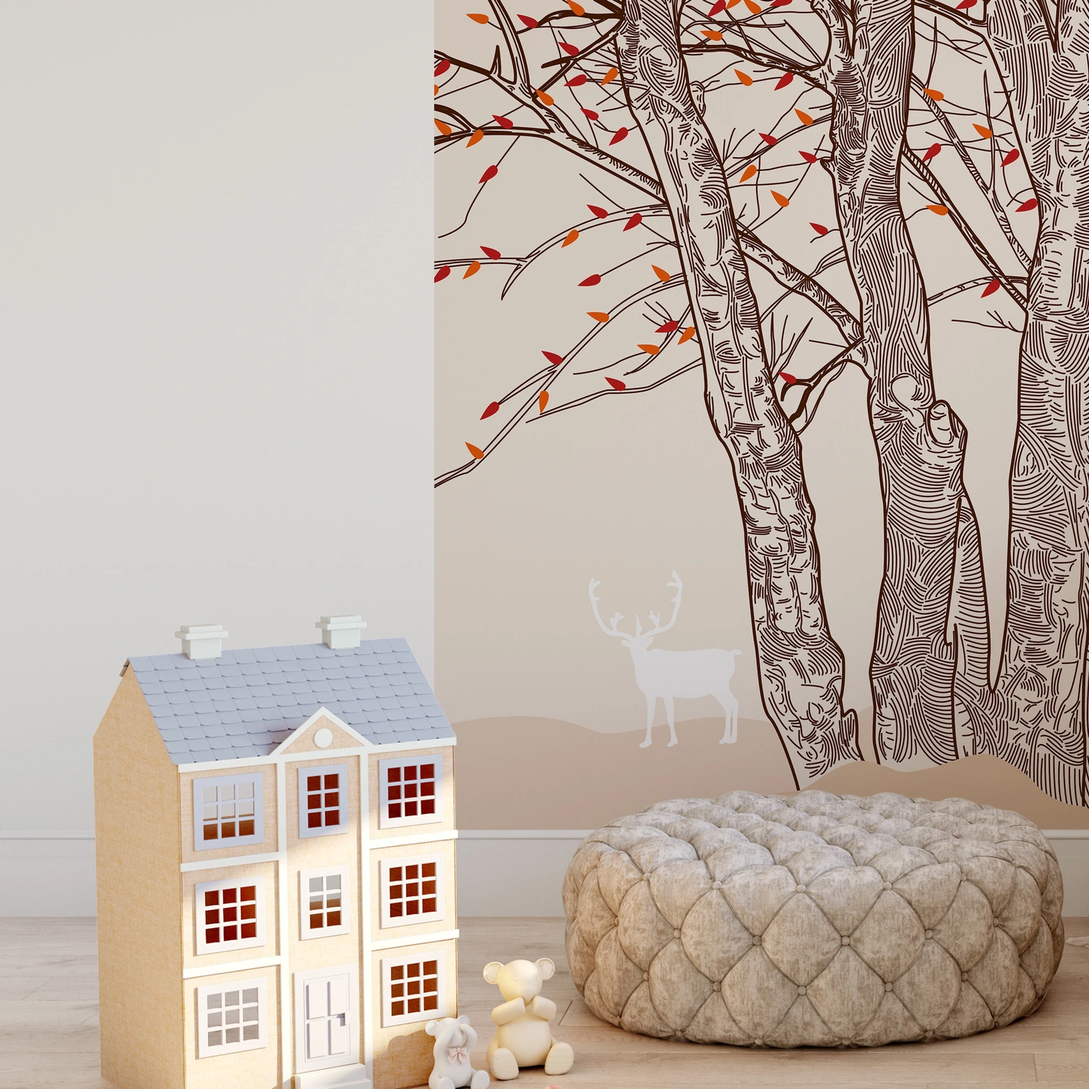 Fotobehang Hert in het Bos | wall-art.nl