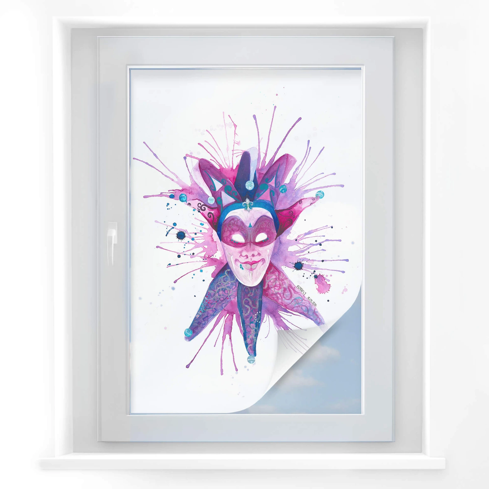 Sichtschutzfolie Buttafly - Mardi Gras Mask | wall-art.de