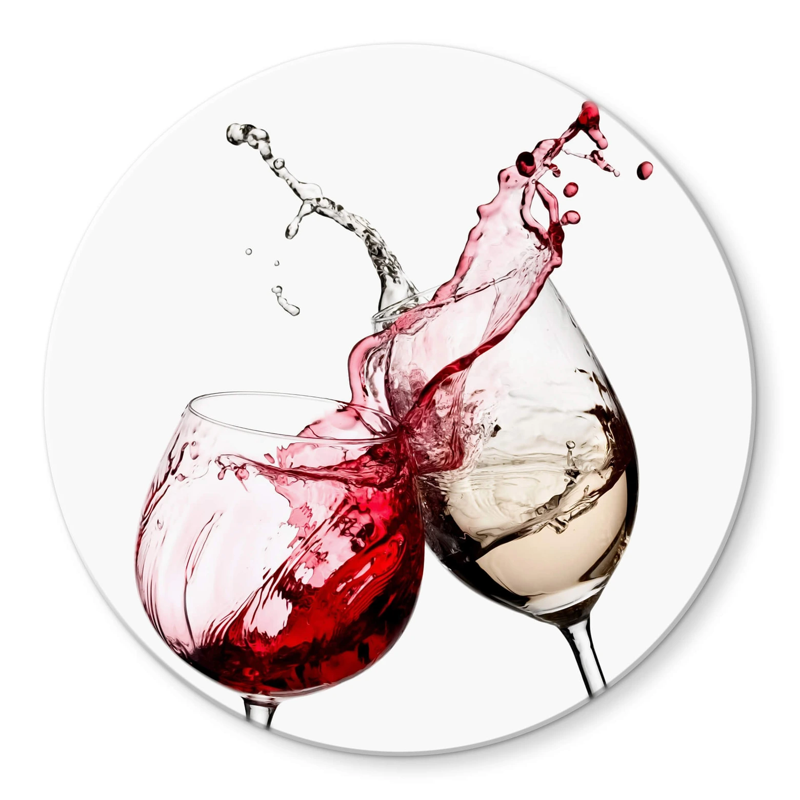 Glasbild Weingläser - rund | wall-art.de