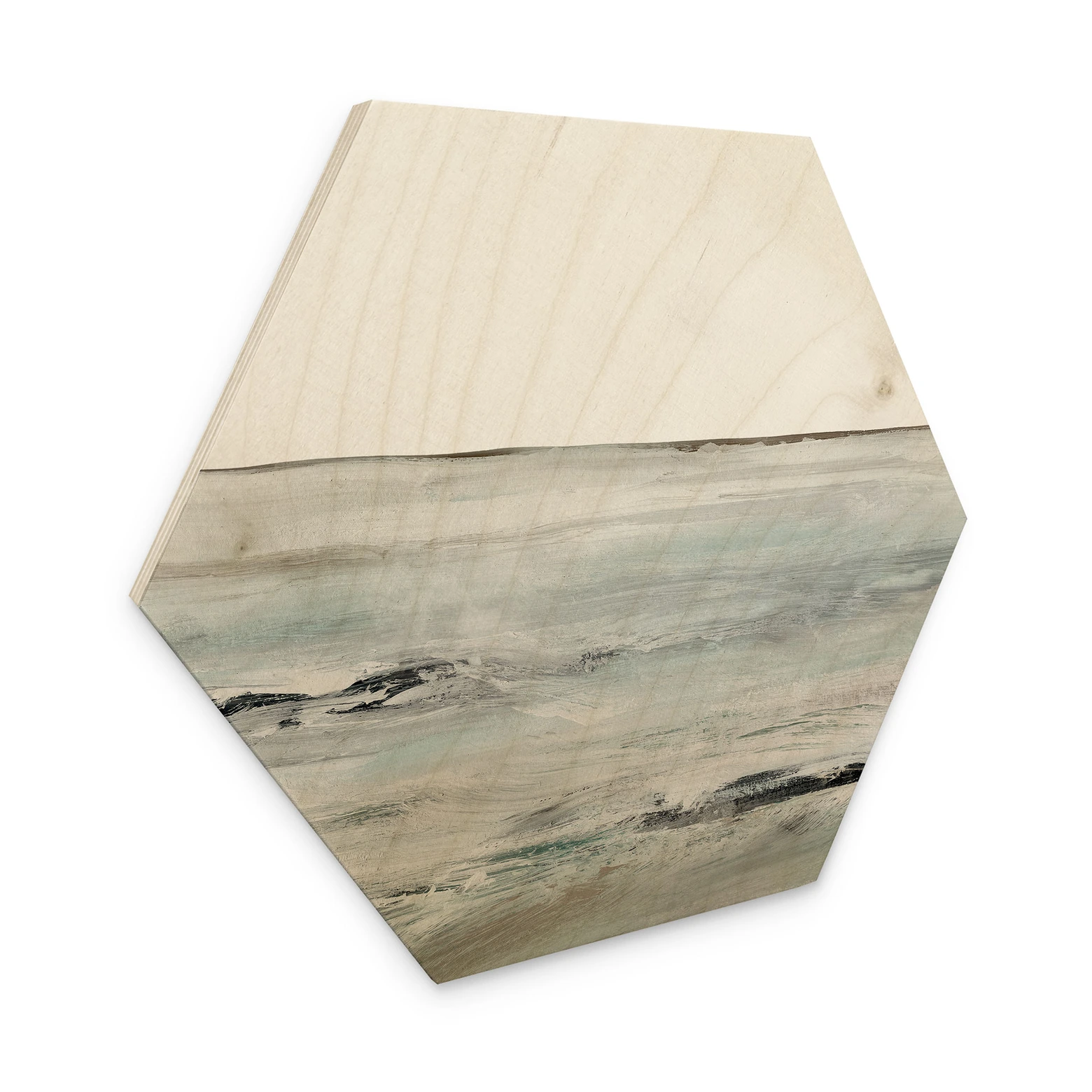 Hexagon Holzbild Wellen am Sandy Bay - Hobday | wall-art.de