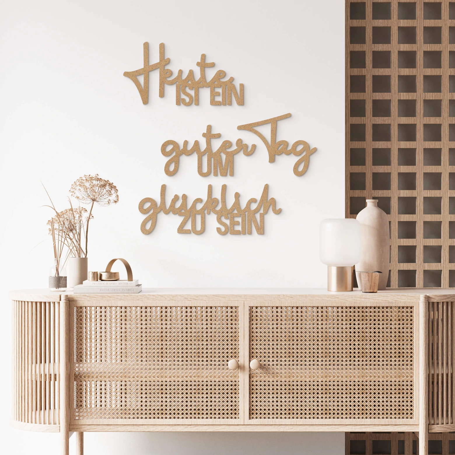 MDF-Deko 3D Schriftzug Heute ist ein guter Tag um glücklich zu sein ...