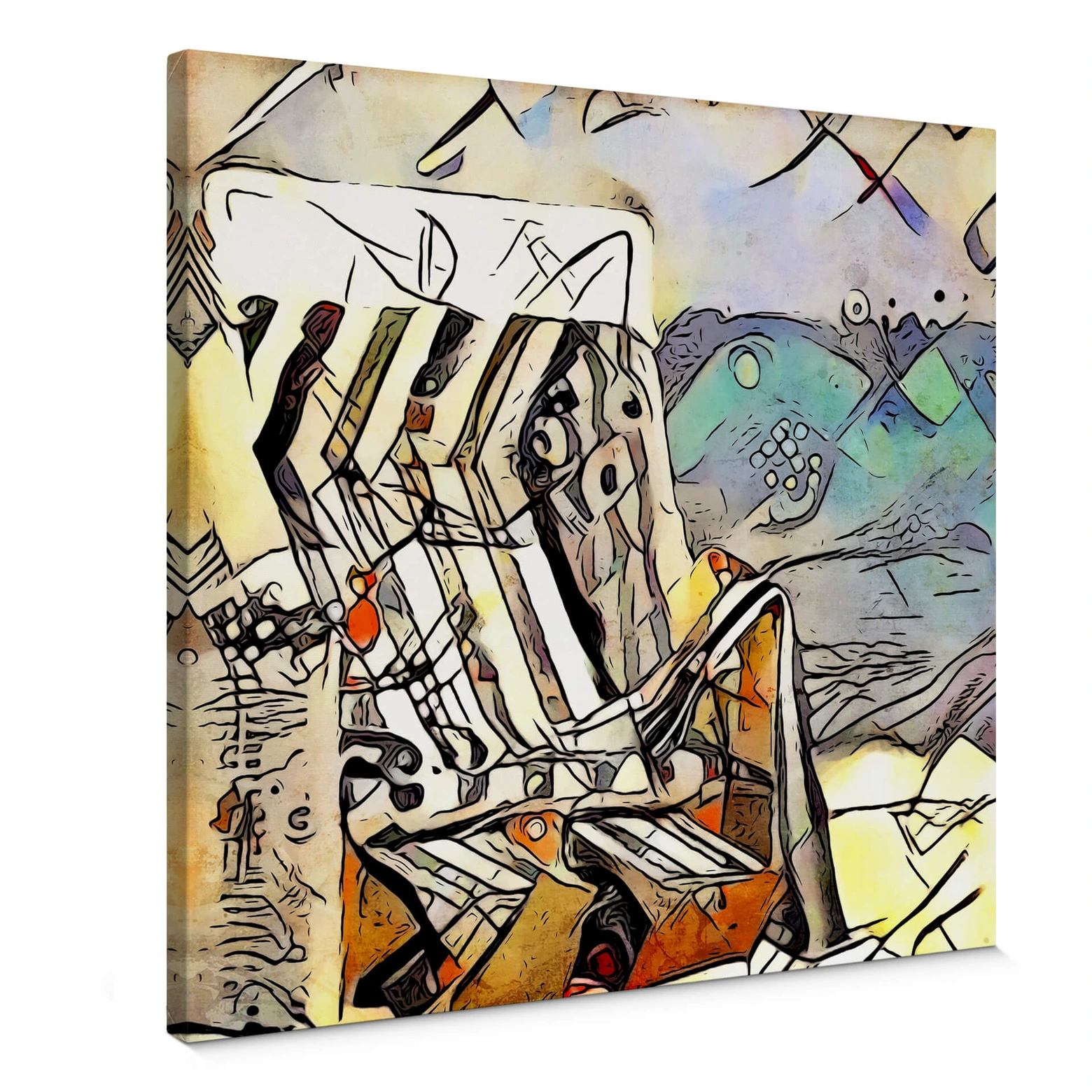 Leinwandbild Zamart - Kandinsky trifft Warnemünde - Quadratisch | wall-art.de