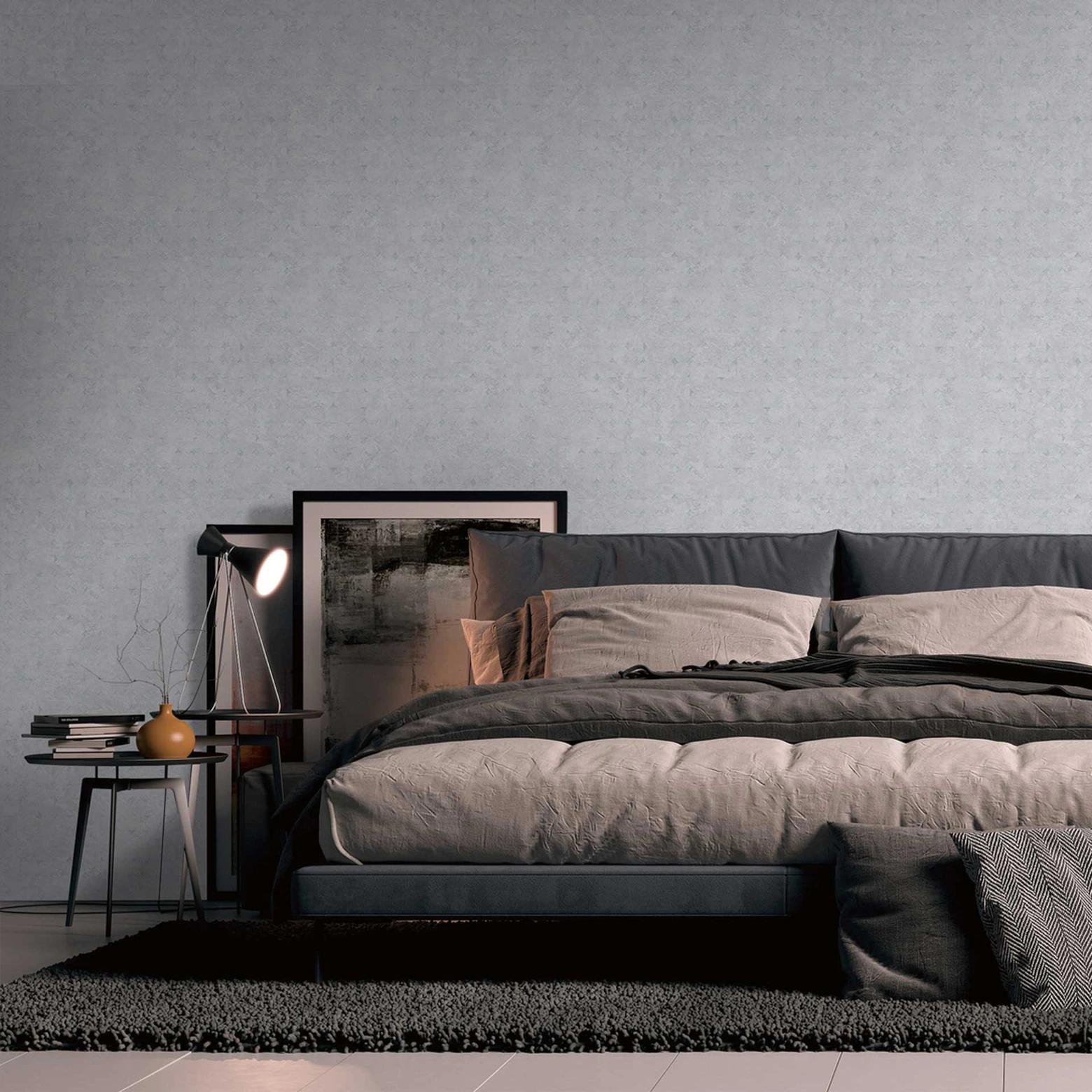 Vliesbehang met structuur in limoenwit met fijn ruitpatroon - modern ...