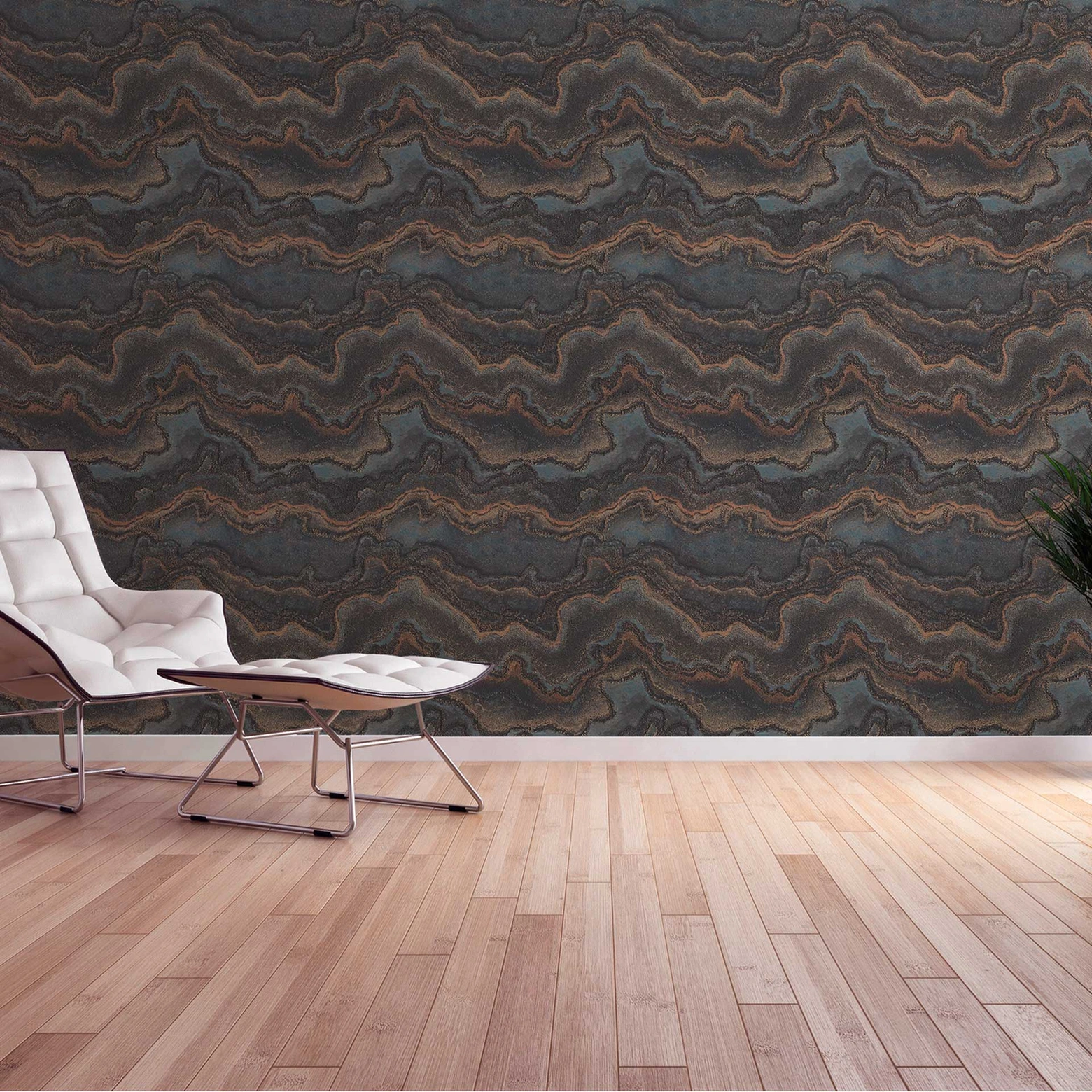 Luxuriöse Marmor-Tapete in Schwarz und Gold - Eindrucksvolles metallic ...
