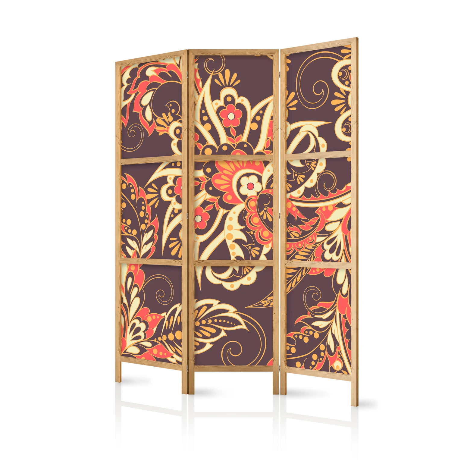 Japanischer Paravent Raumteiler - Ethnische Muster, 3-teilig | wall-art.de