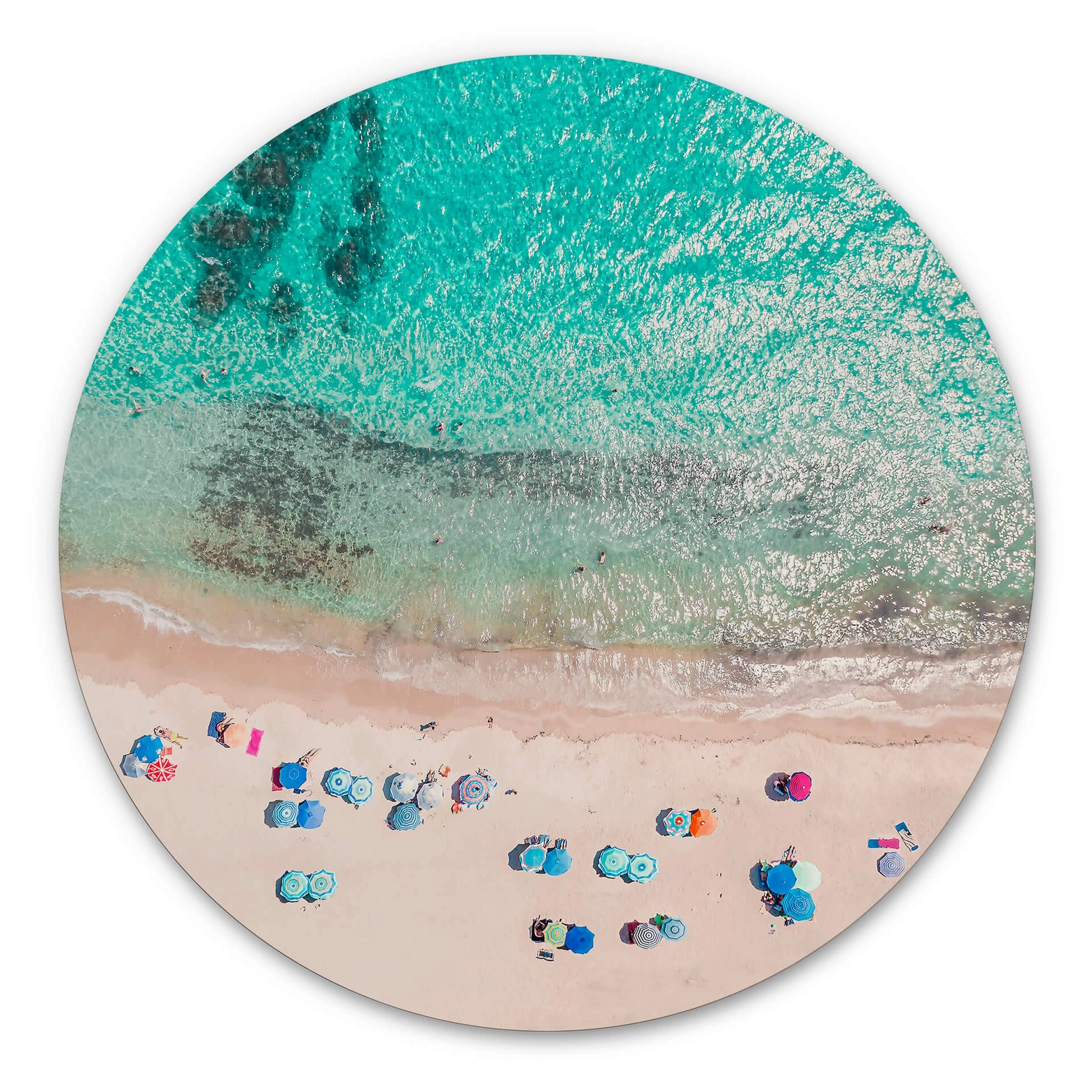 Alu-Dibond Sisi & Seb - Am Strand - Rund | wall-art.de