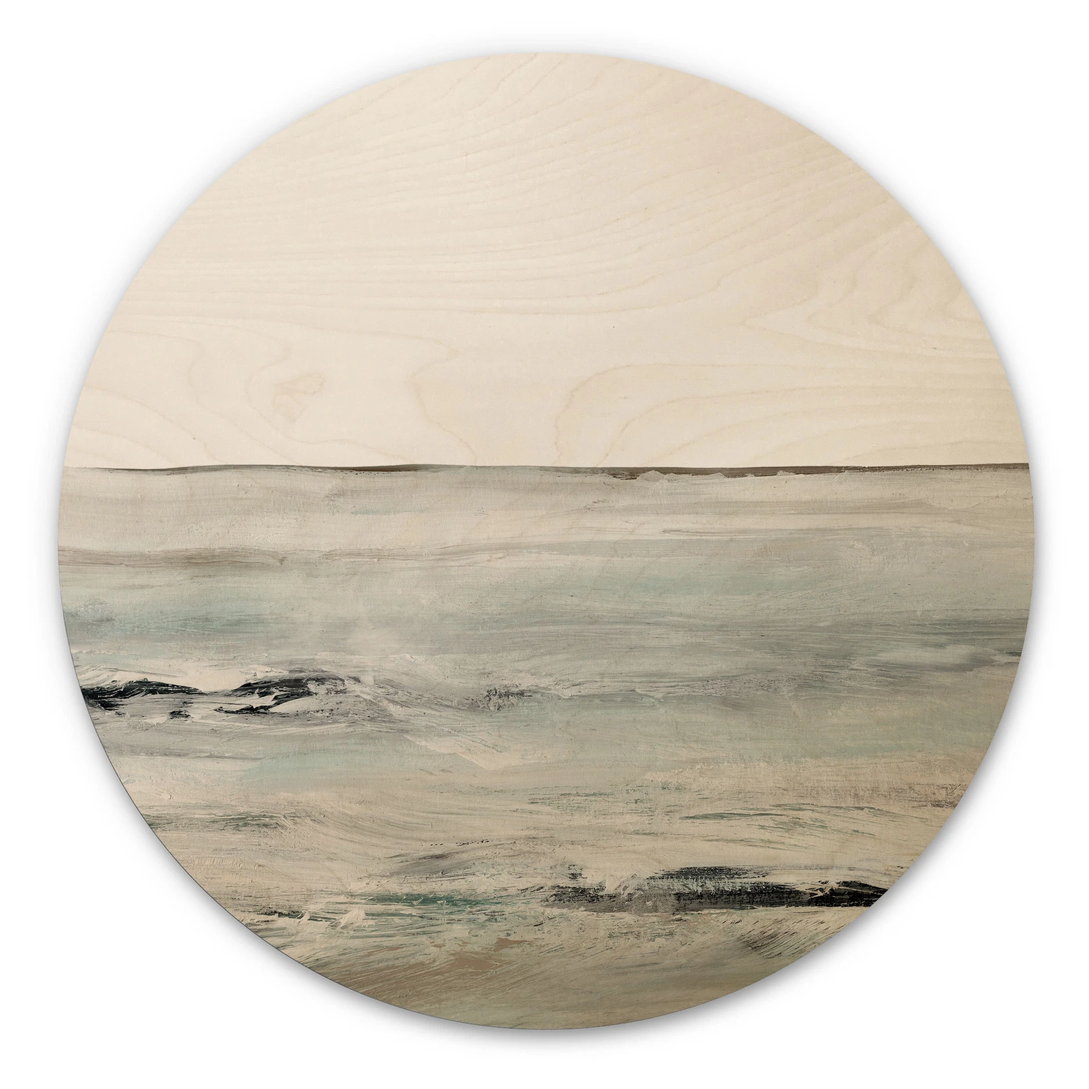 Holzbild Wellen am Sandy Bay - Hobday - Rund | wall-art.de