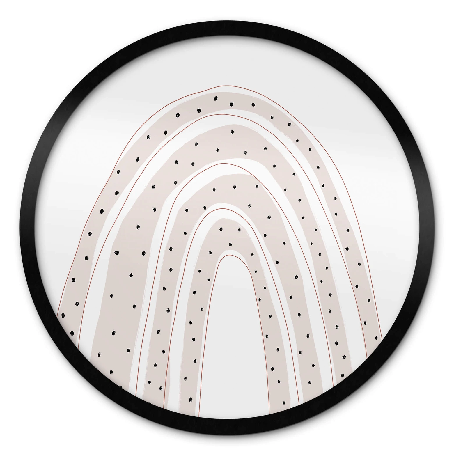 Ronde Poster Uplusmestudio - Abstracte Regenboog met Dots | wall-art.nl