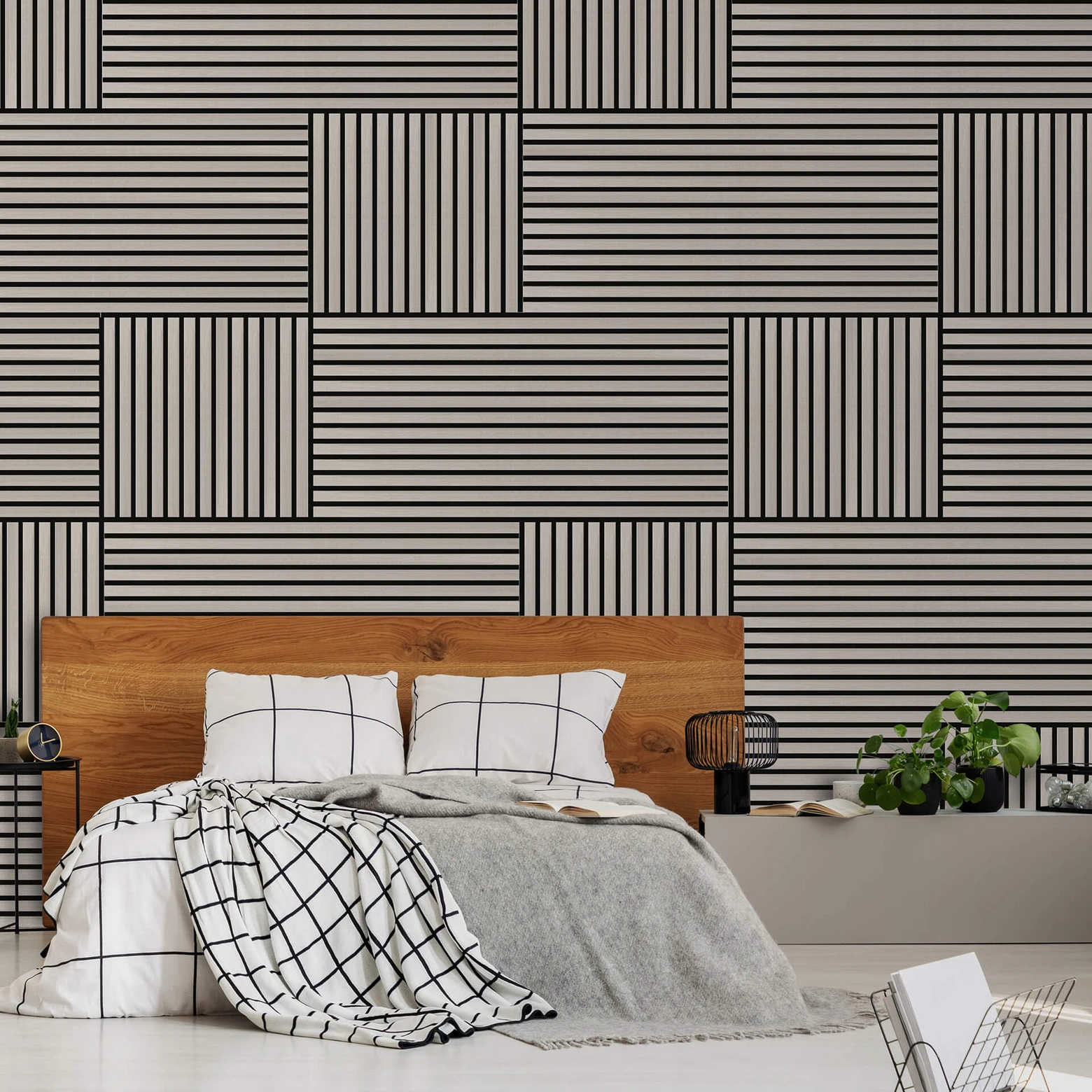 Panneau mural Jangal Modular Wall panneau acoustique plaqué - Chêne ...