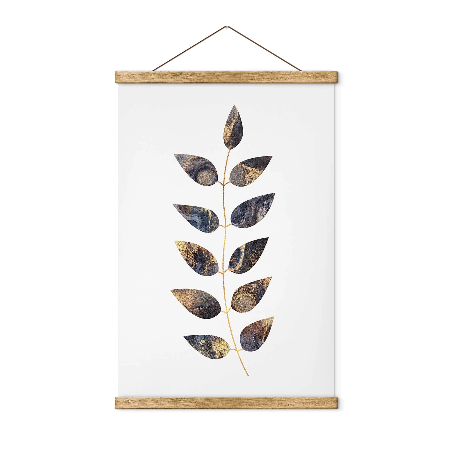 Textielposter Fredriksson - Marble Leaves | wall-art.nl