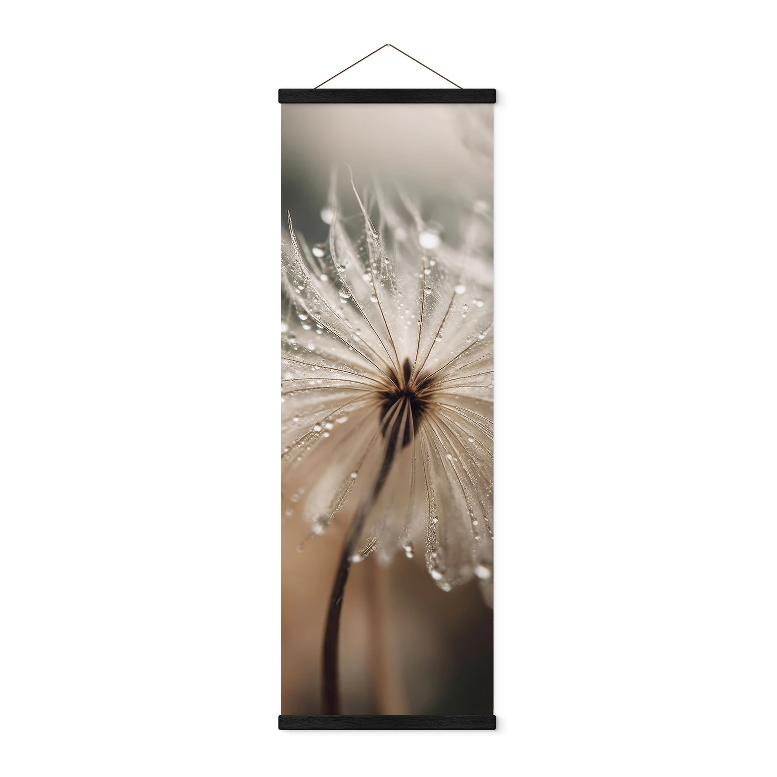 Stoffbild Pusteblume in Morgentau - Treechild - Panorama | wall-art.de