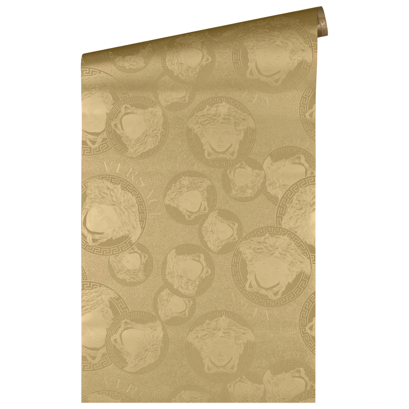 Versace Home Luxe Behang Medusa Hoofd Goudkleurig | wall-art.nl
