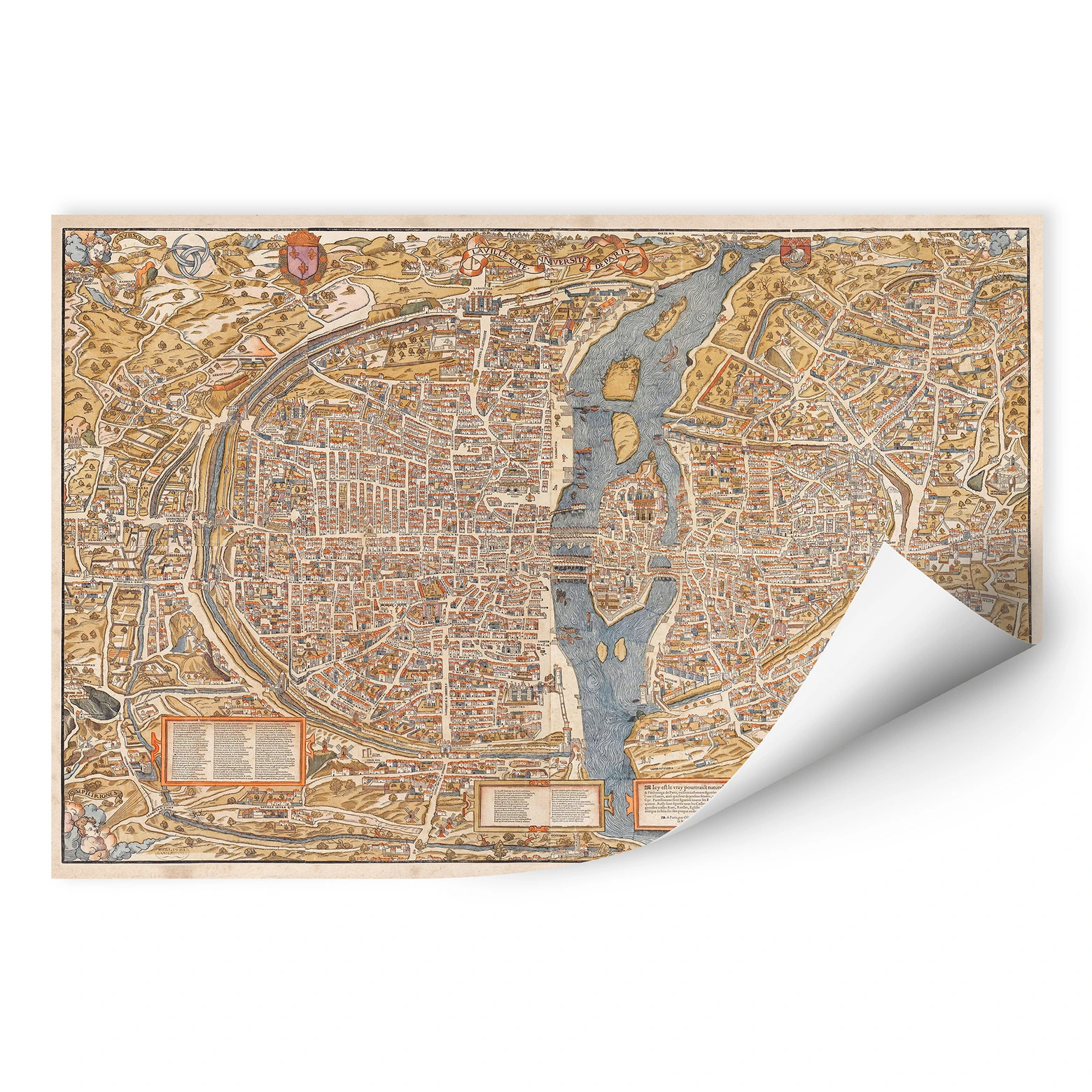 Wall print Historical Map of Paris | wall-art.com