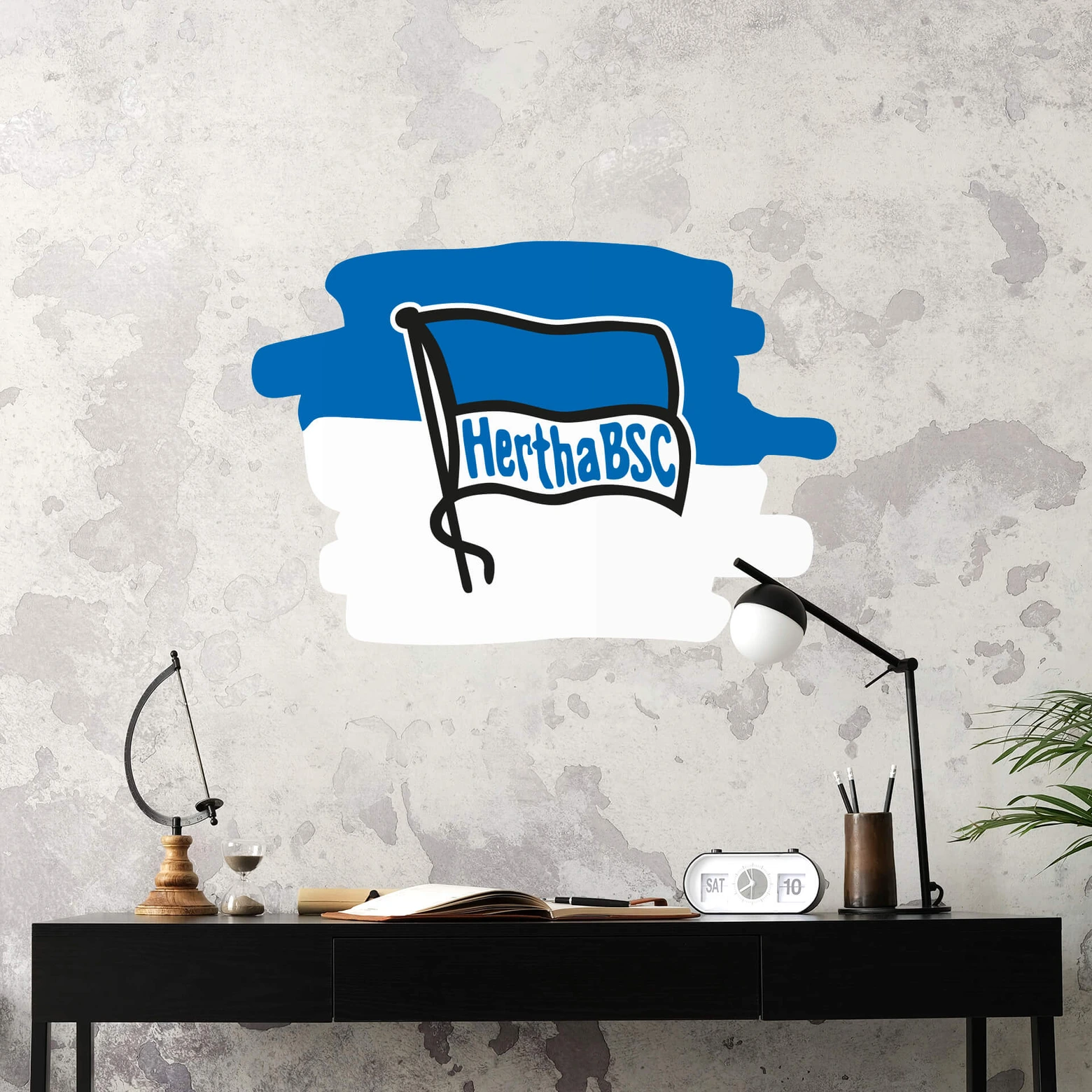 Wandtattoo Hertha BSC Logo auf blau-weißem Hintergrund - 70x50 cm ...