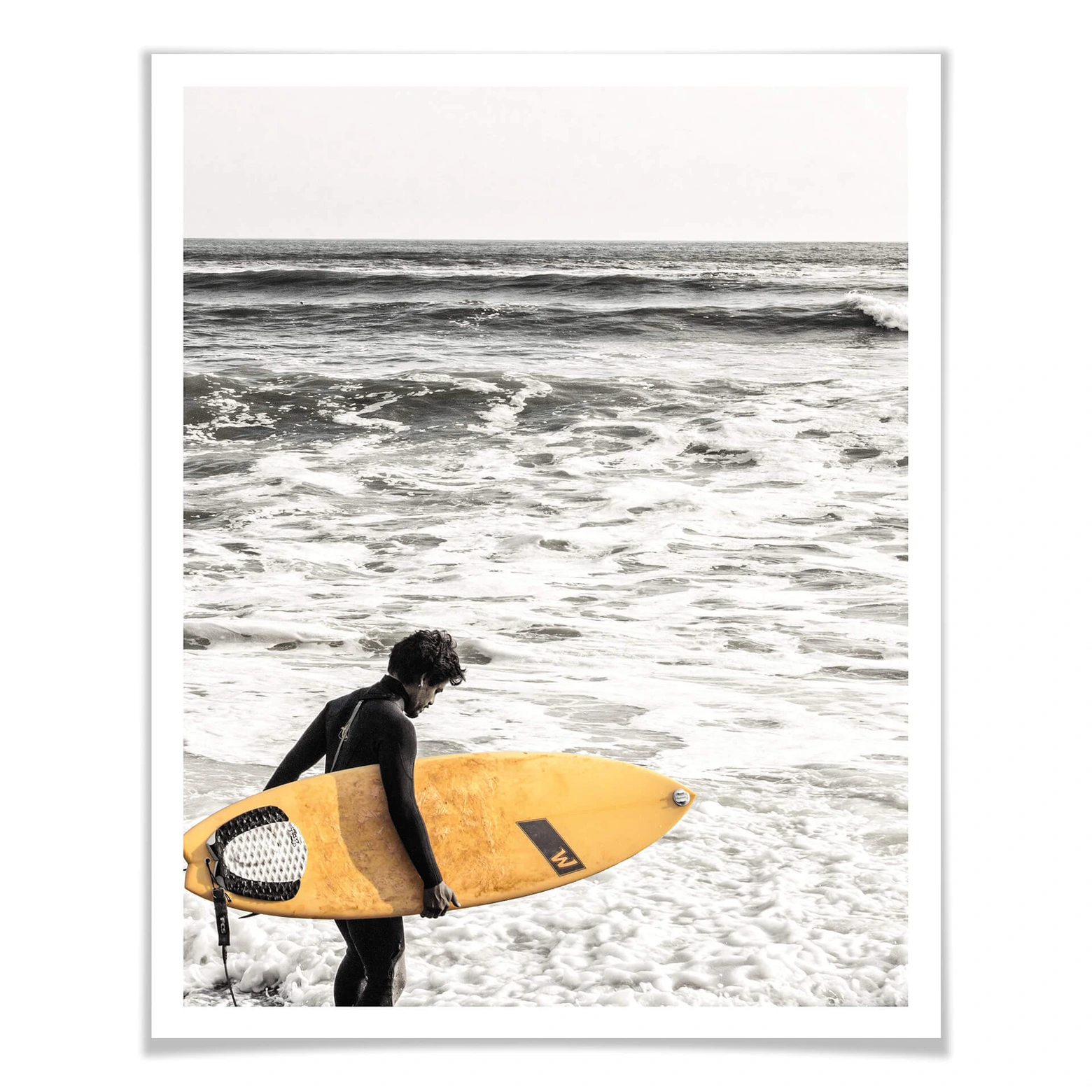 Poster - Het gele surfboard | wall-art.nl