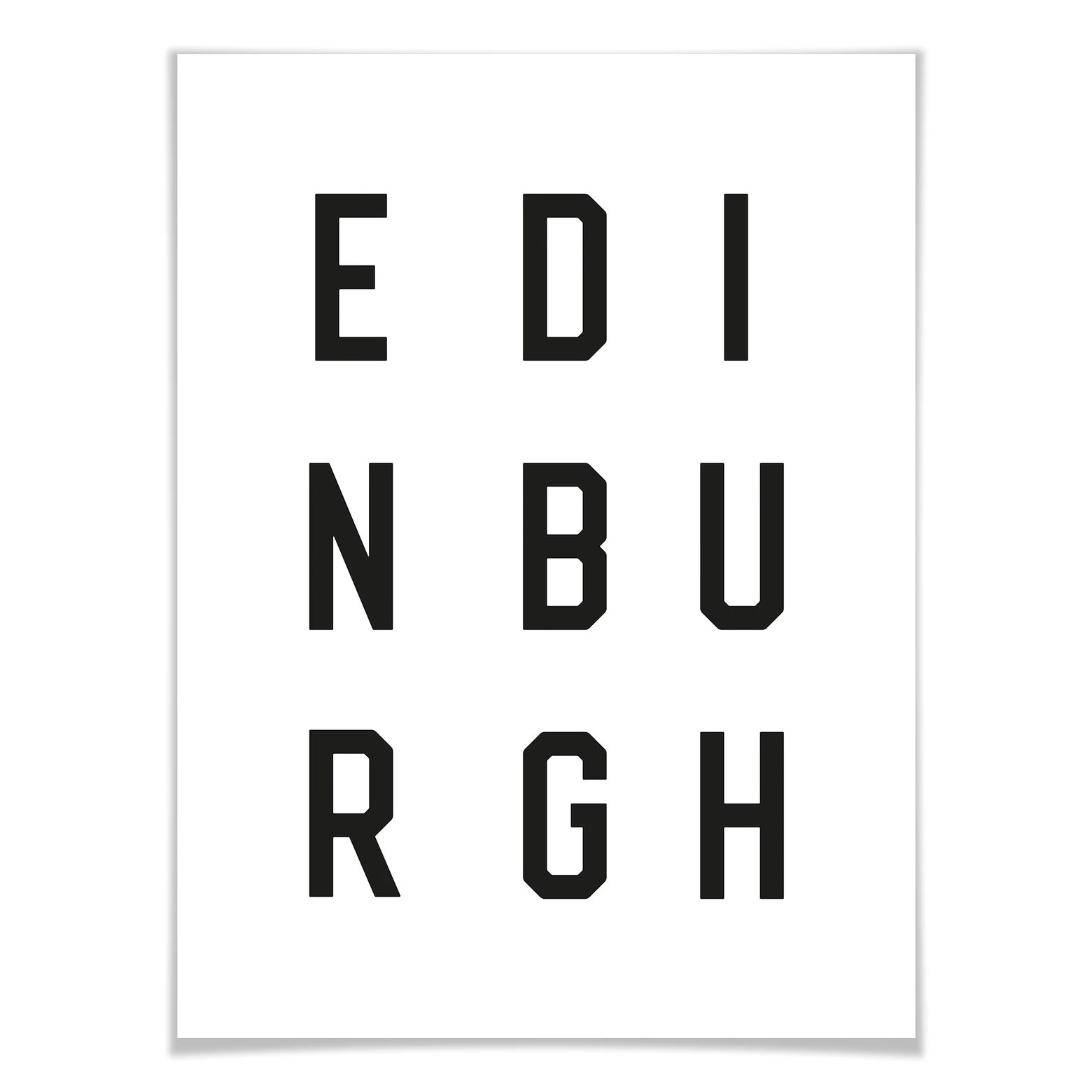 Poster - Typographie Edinburgh | wall-art.de