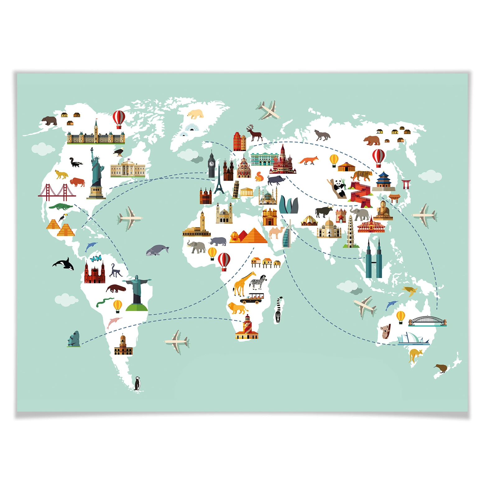 Poster Travel the World | wall-art.nl
