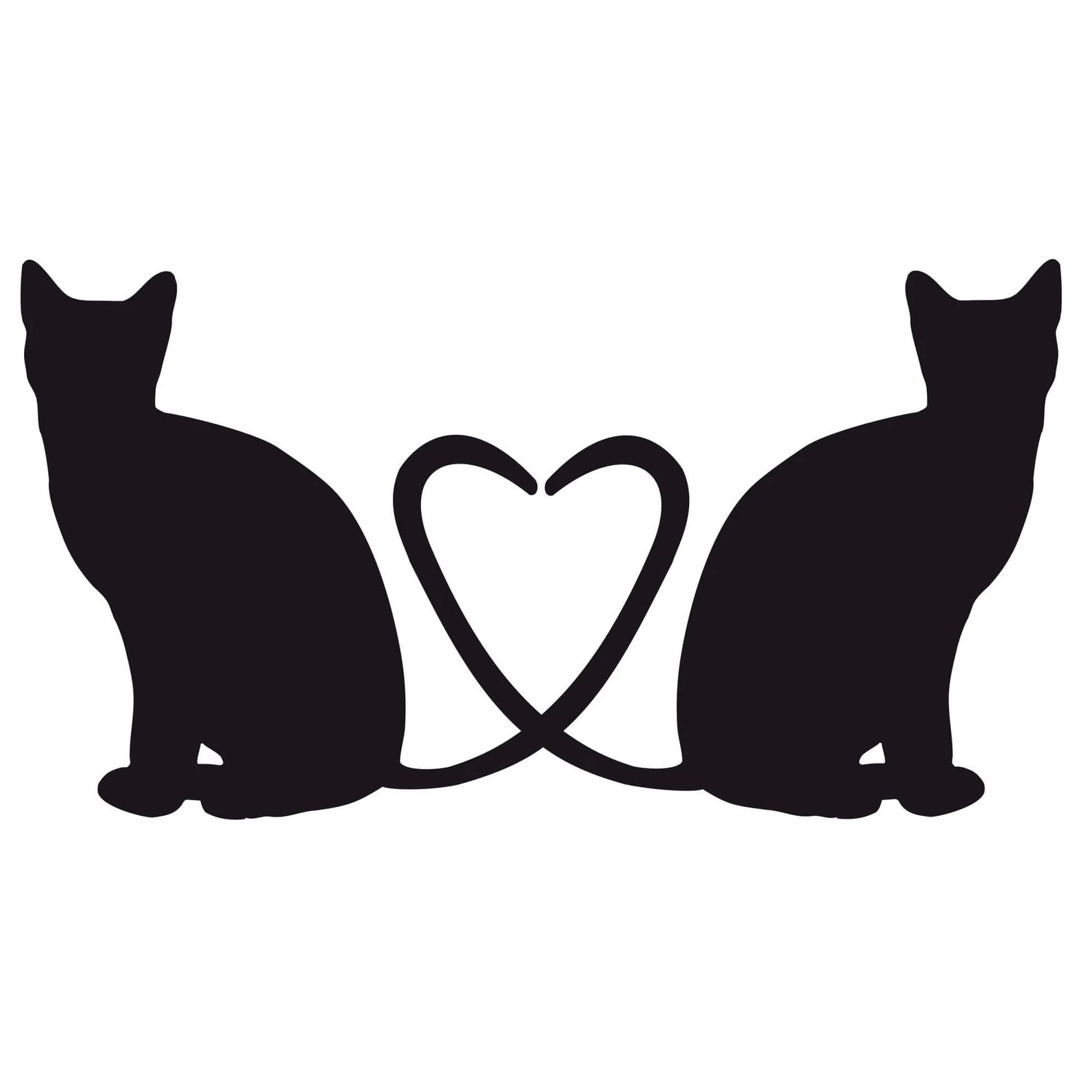 Muursticker Verliefde poezen | wall-art.nl