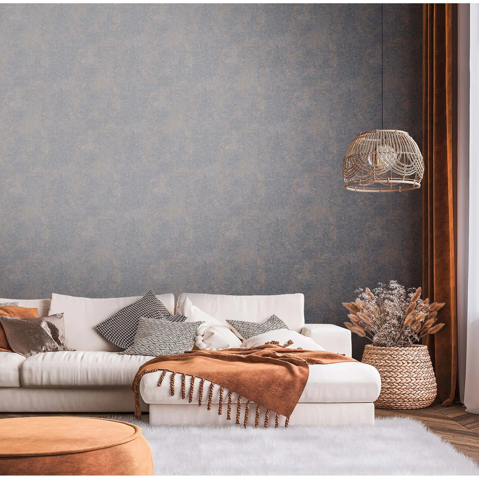 Vliesbehang koper design vliesbehang vintage gipslook zwart voor ...