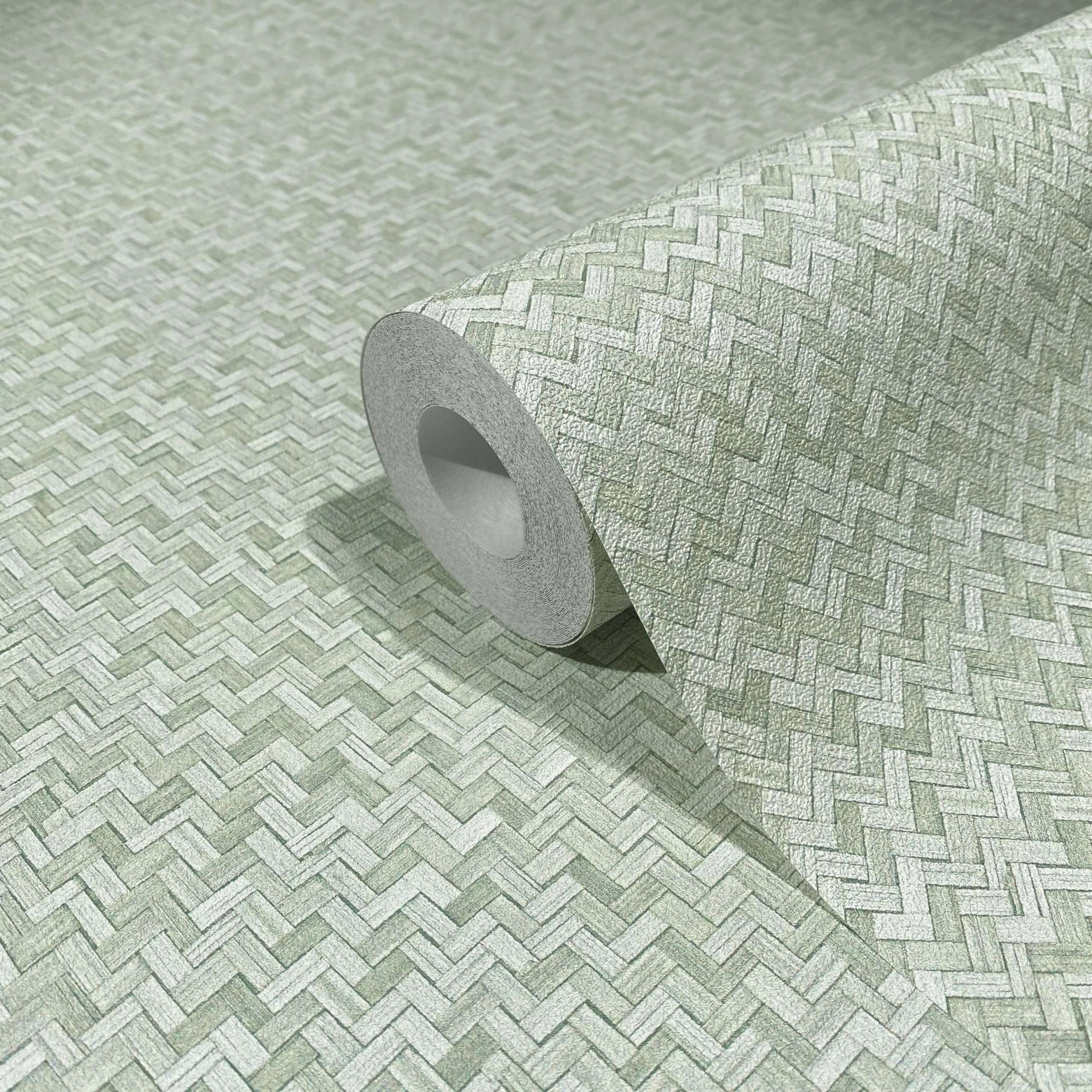 Grafisch behang, vliesbehang Flora groen | wall-art.nl