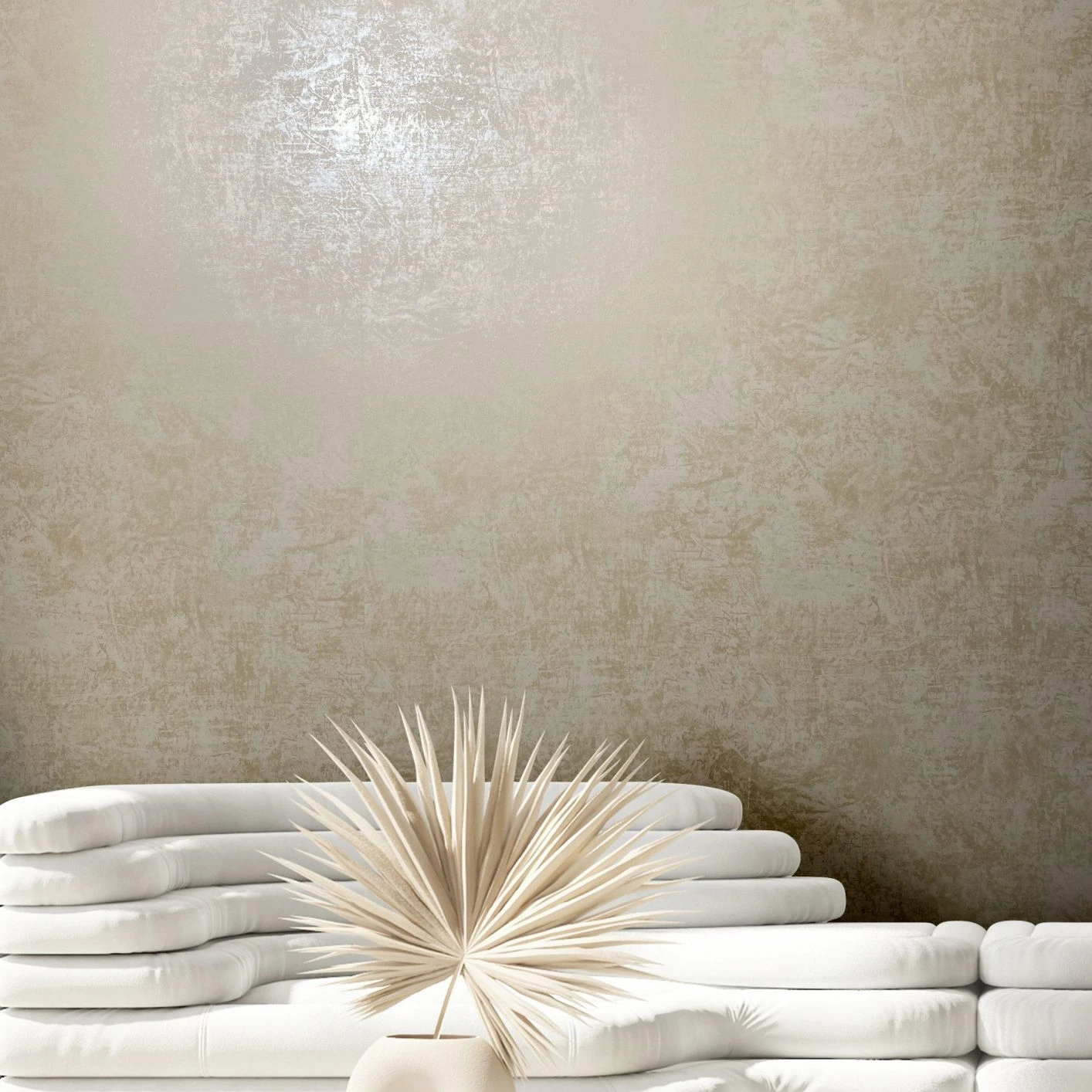 Papier peint intissé avec aspect brillant chatoyant or uni | wall-art.fr