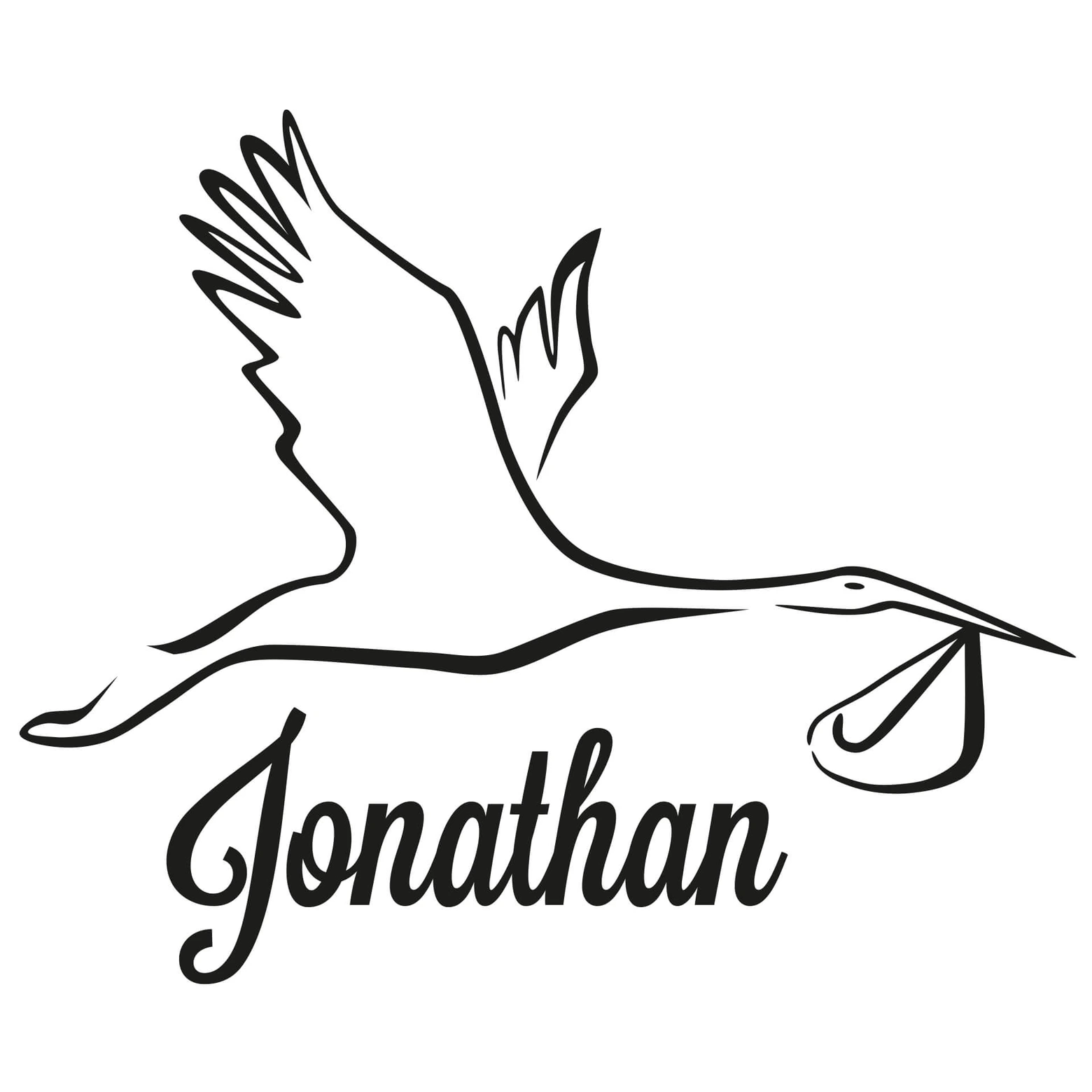 Wandtattoo + Name Storch | wall-art.de