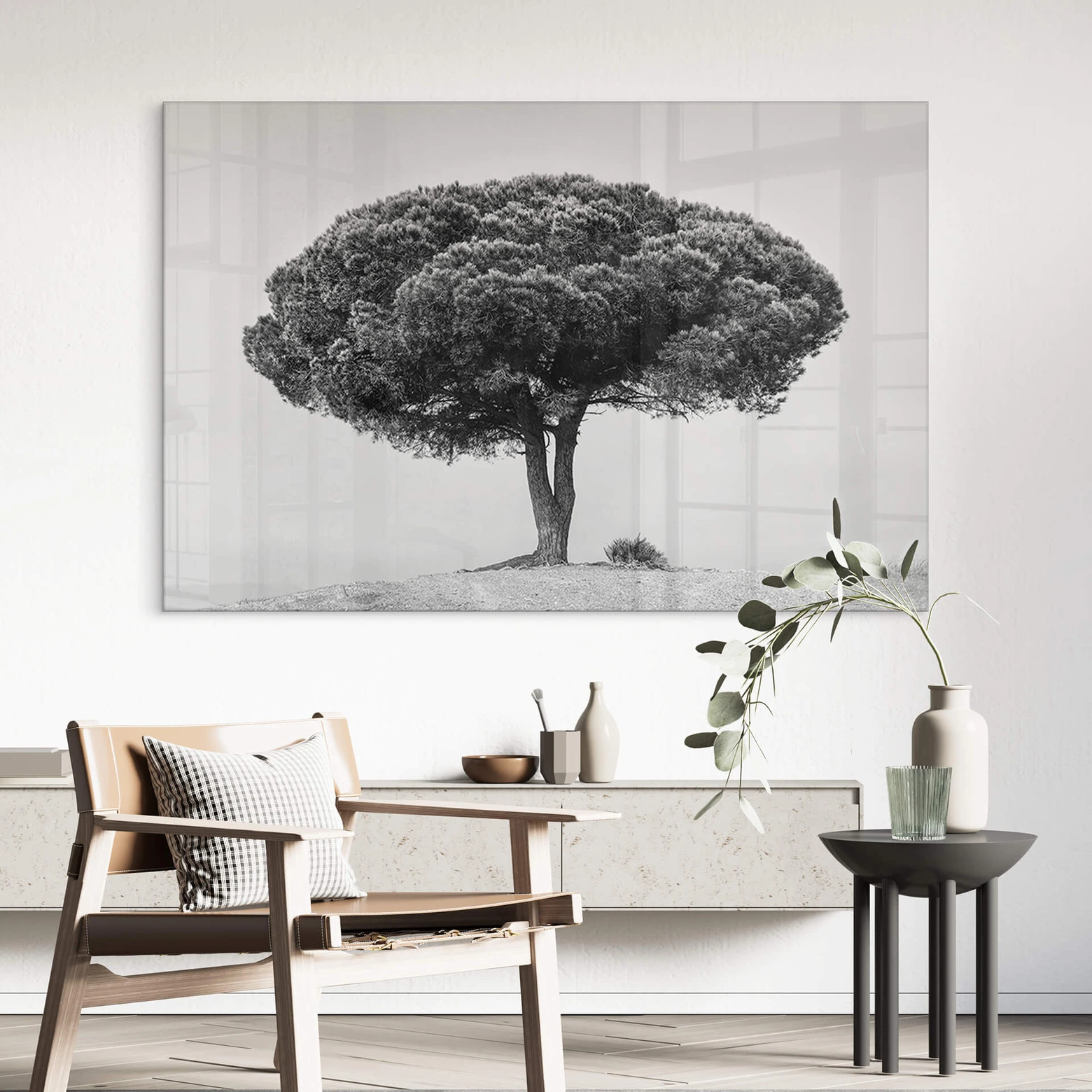 Acrylglasbild Martin - Baum in Schwarz-Weiß | wall-art.de