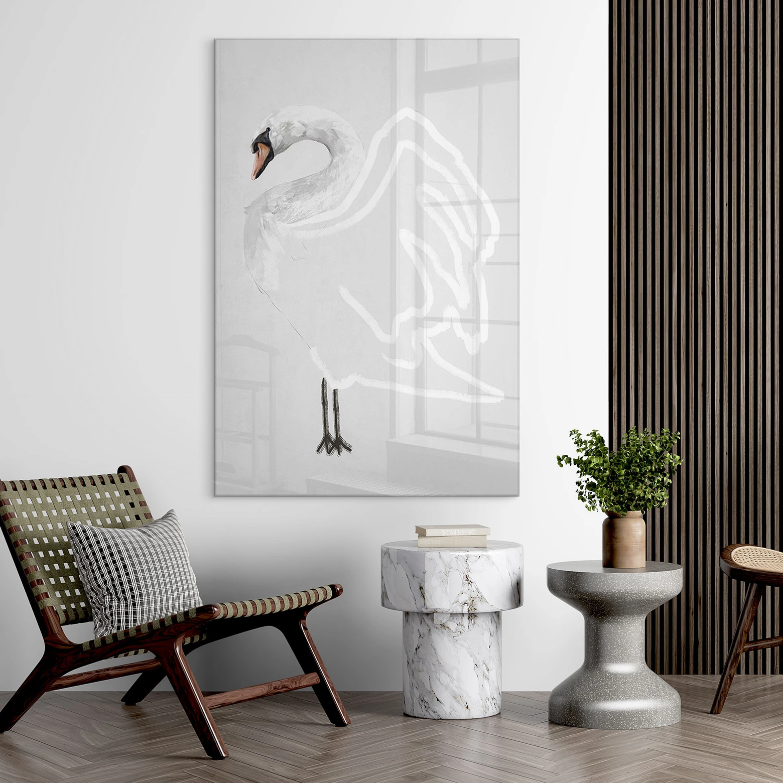 Acrylglasbild Schwan Illustration - Roberg - 100x150 cm | wall-art.de