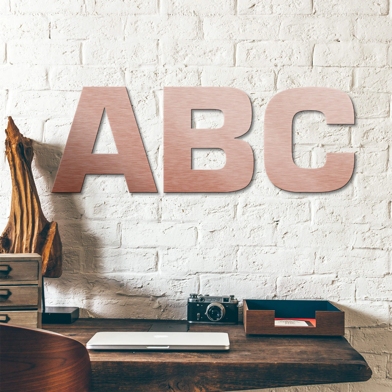 Deco letters Alu-Dibond koper - Letters | wall-art.nl