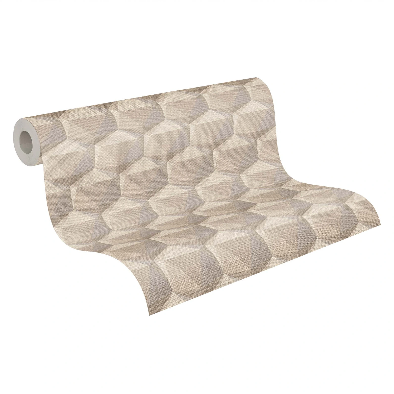 Tapete 3d Design Beige - Moderne Wohnzimmer Vliestapete | wall-art.de