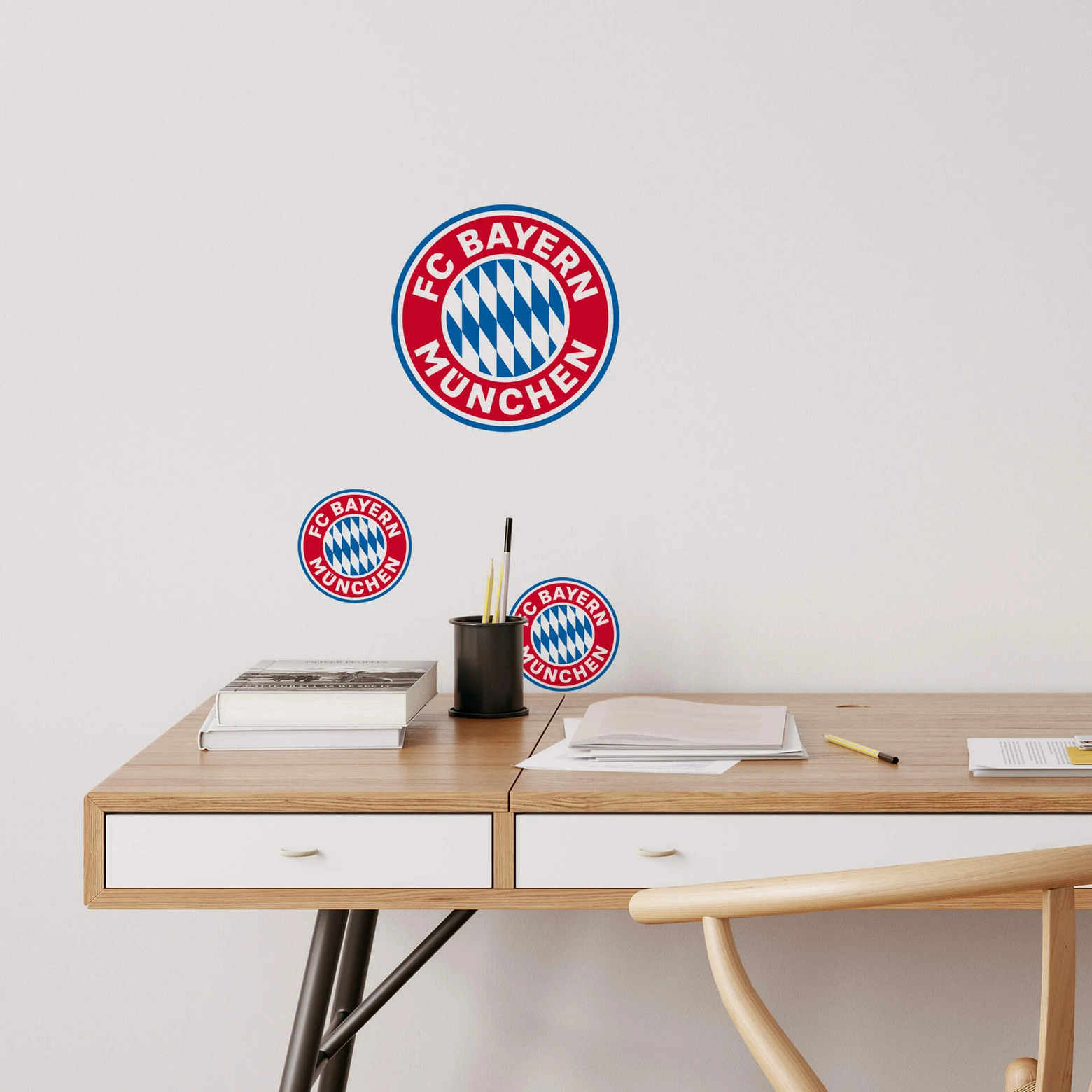 Wandsticker Wandtattoo FC Bayern Logo Set (3-teilig) - 48x70 cm | wall ...