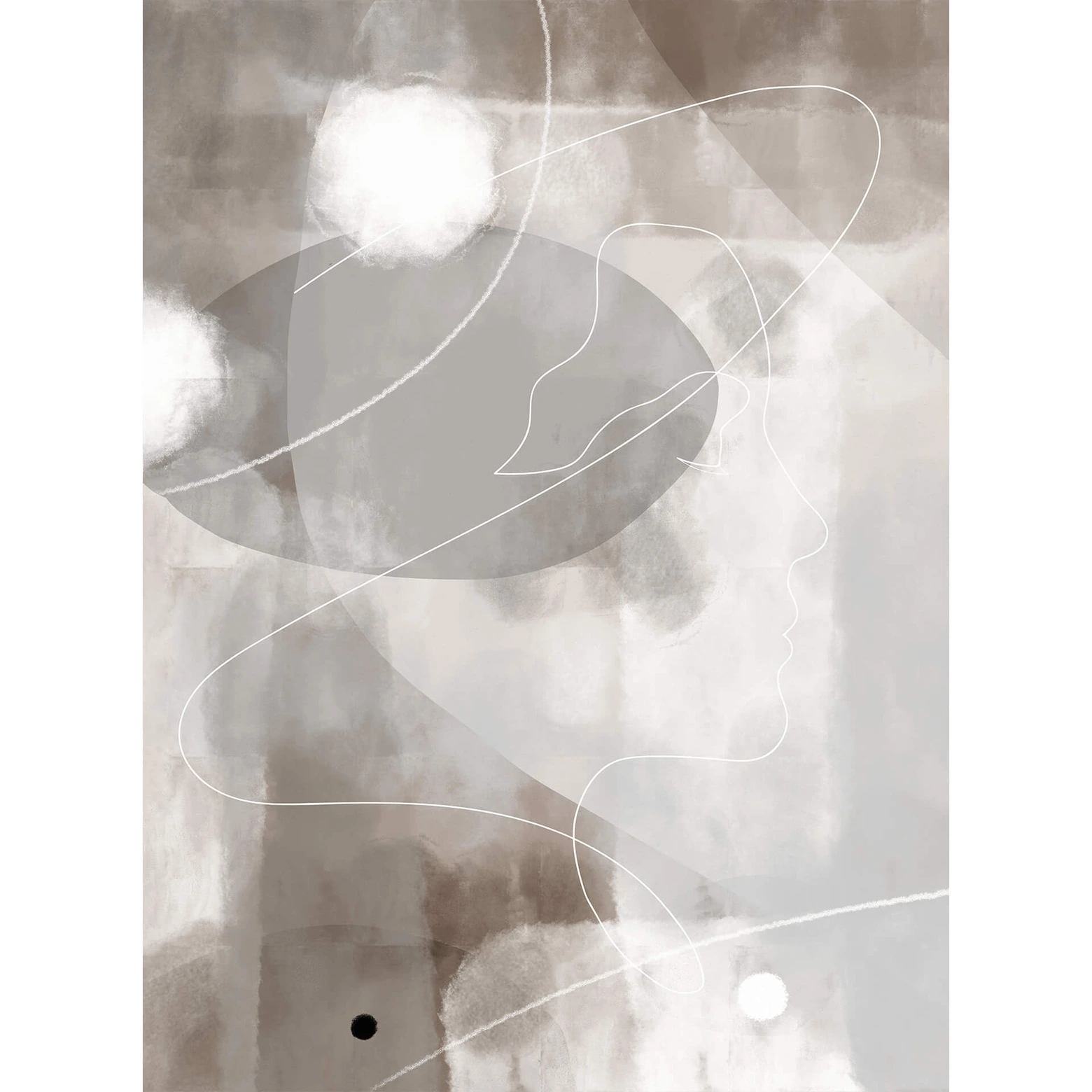 Fototapete 1X Studio - Line Art Frauen Portrait | wall-art.de