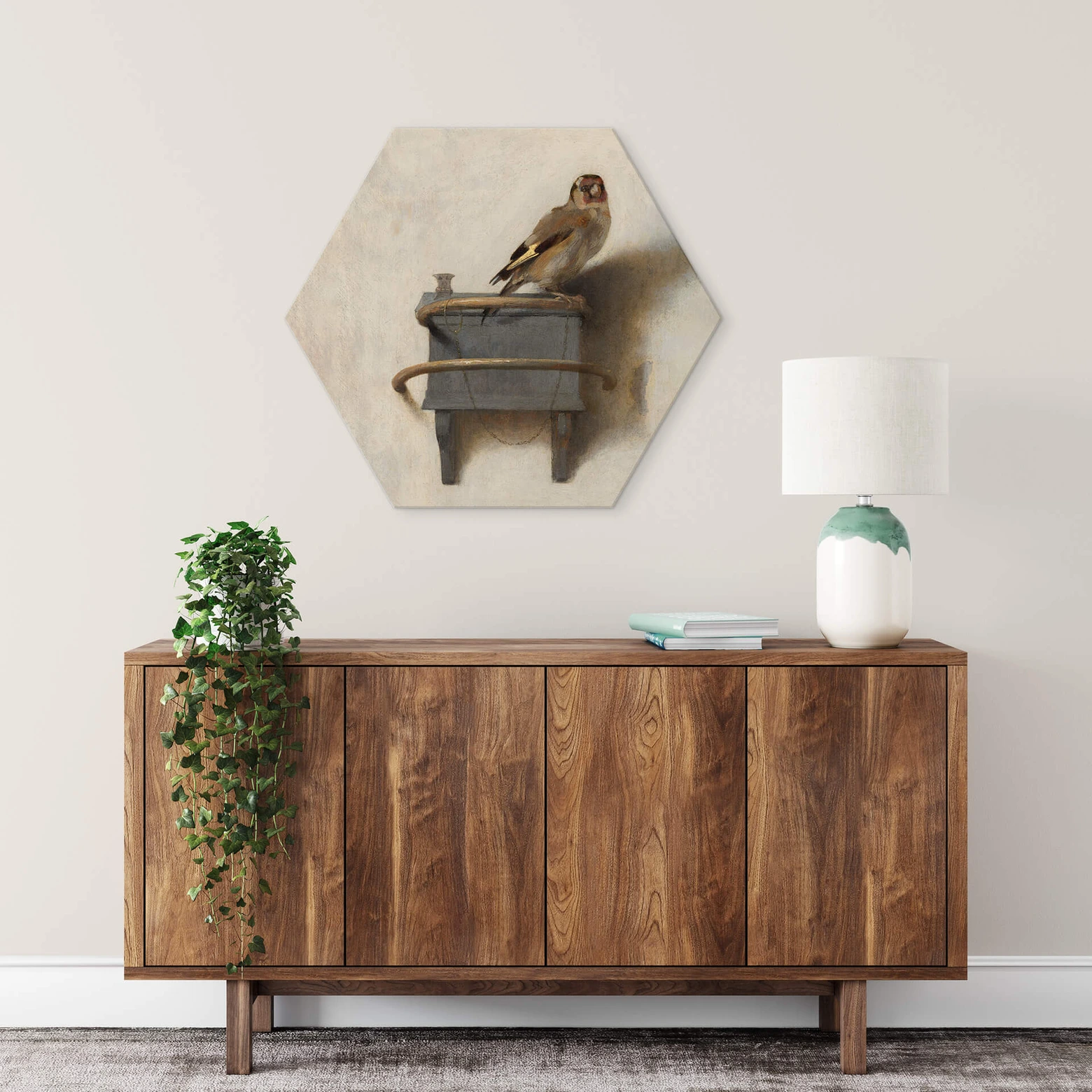 Hexagon - Alu-Dibond Fabritius - Der Distelfink | wall-art.de