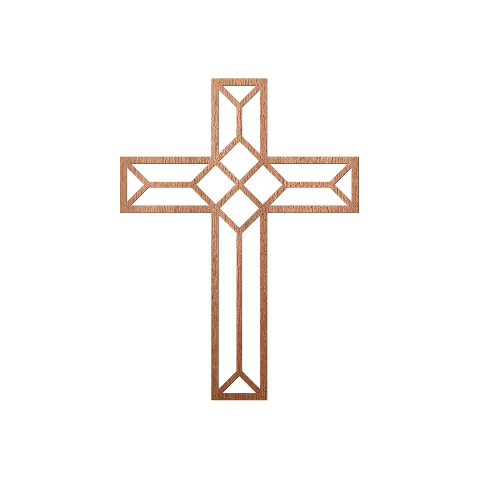 Hout – Origami Kruis – mahonie | wall-art.nl