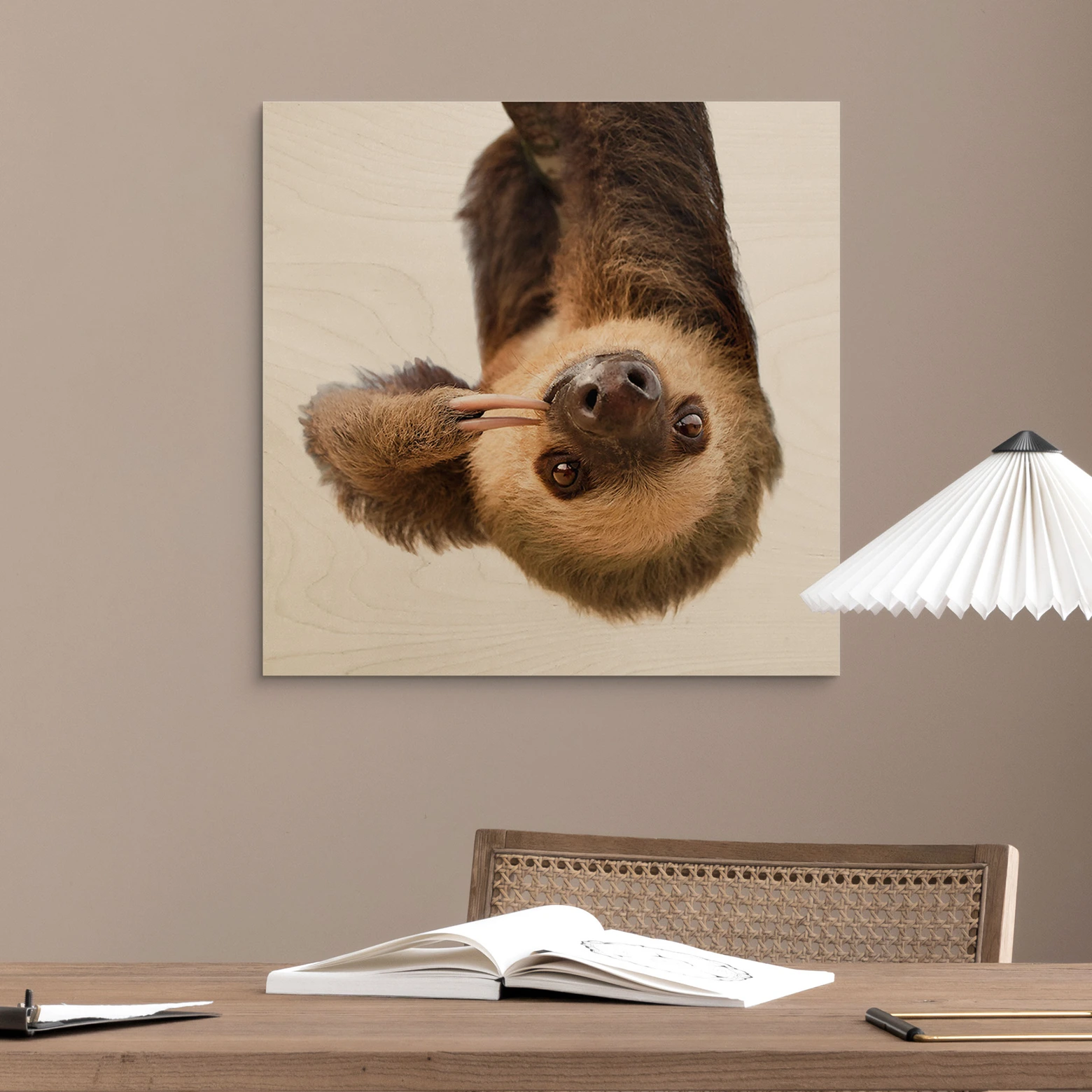 Holzbild Das Faultier - Quadratisch - Sisi & Seb | wall-art.de