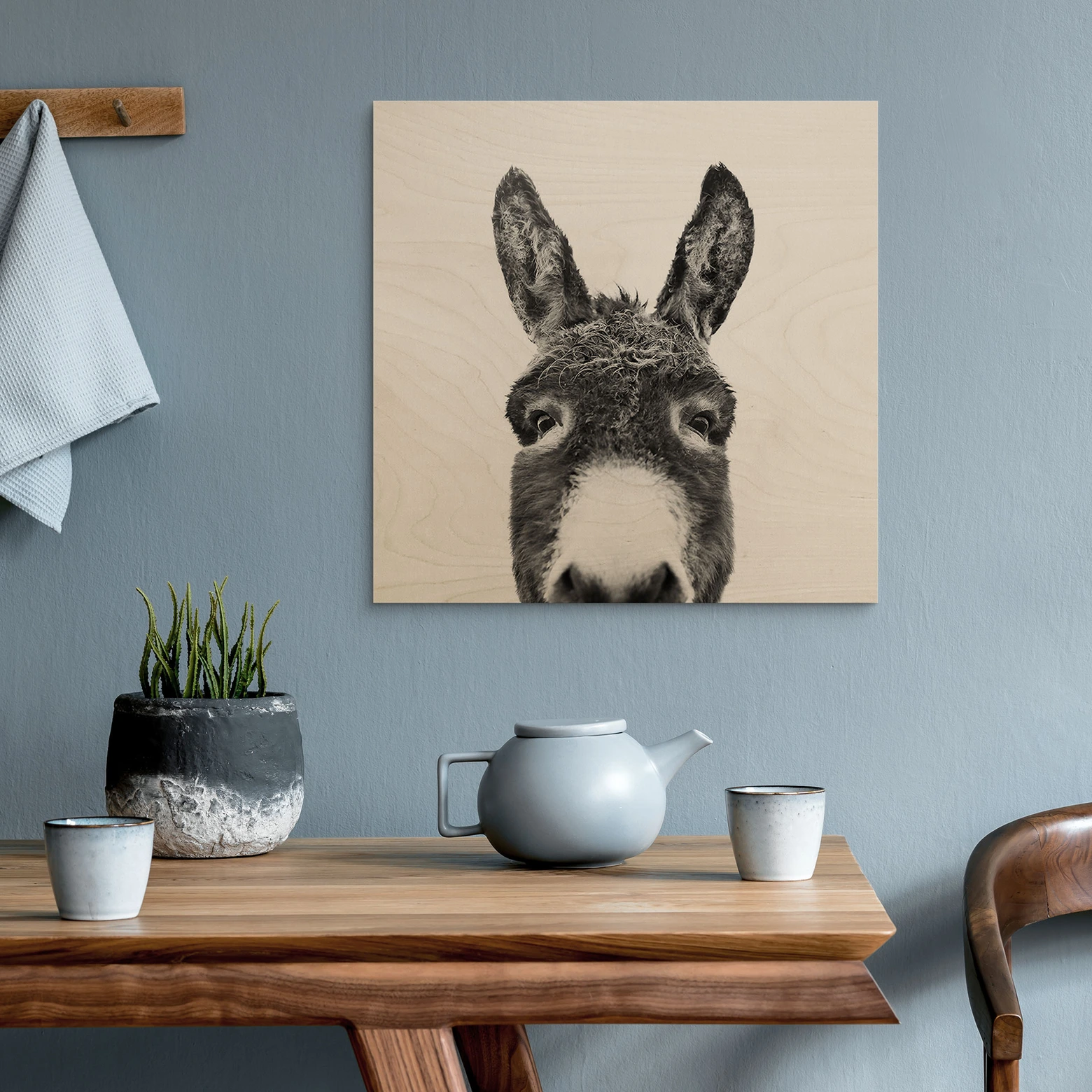 Holzbild Der Esel - Quadratisch - Sisi & Seb | wall-art.de